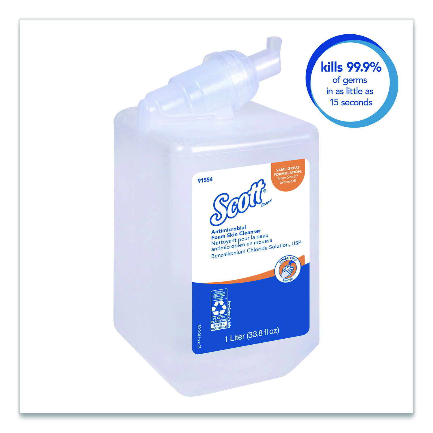 Scott® Antimicrobial Foam Skin Cleanser Refill, Fresh Scent, 1 L ...