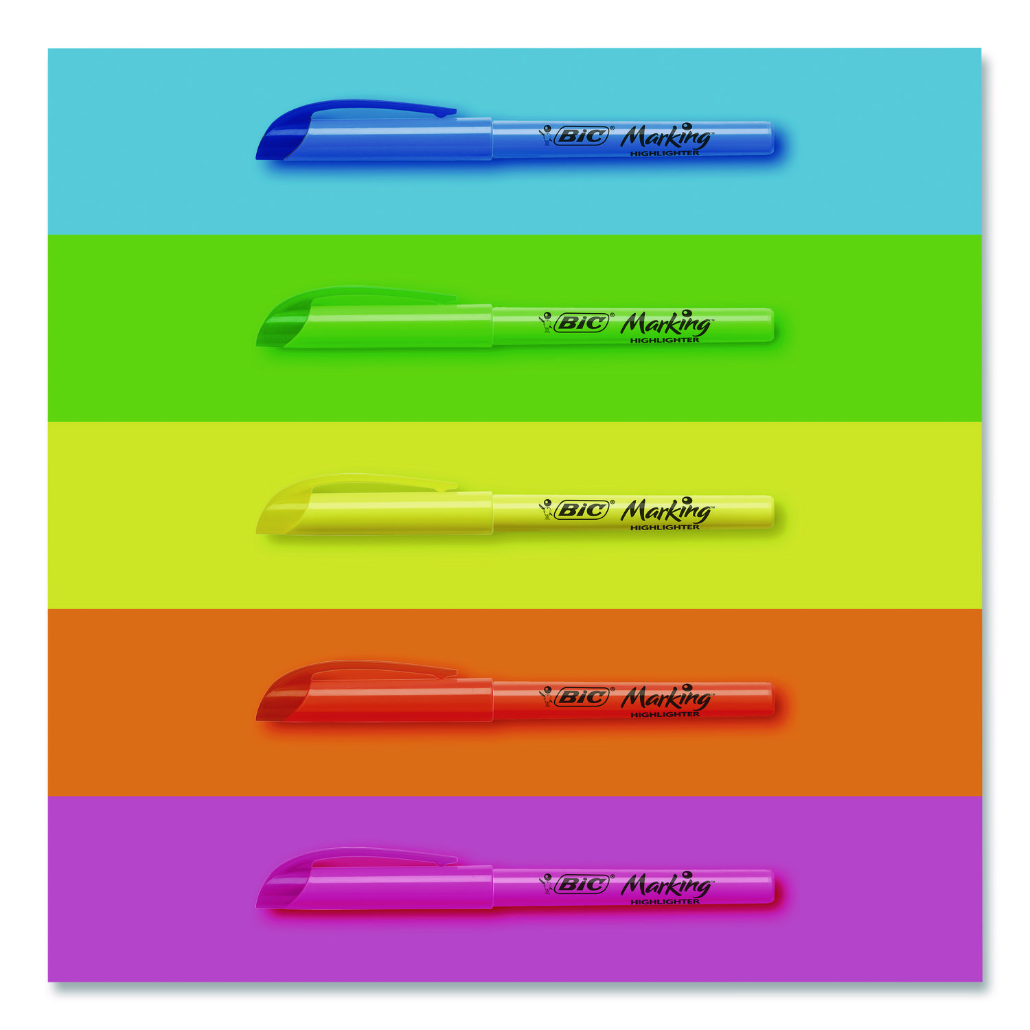 BIC® Brite Liner Highlighter, Assorted Ink Colors, Chisel Tip, Assorted ...
