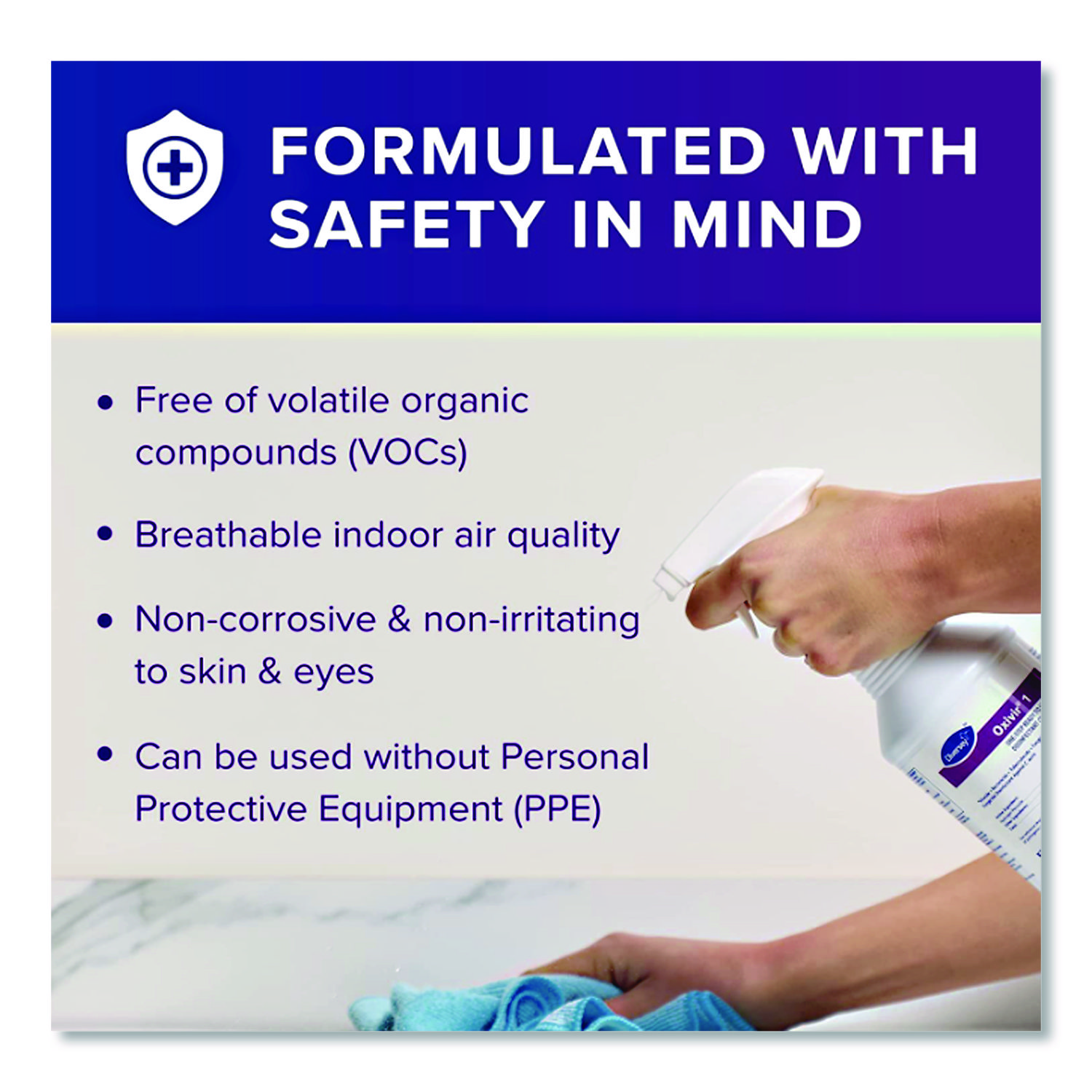 Diversey™ Oxivir 1 RTU Disinfectant Cleaner, 32 oz Spray Bottle, 12 ...