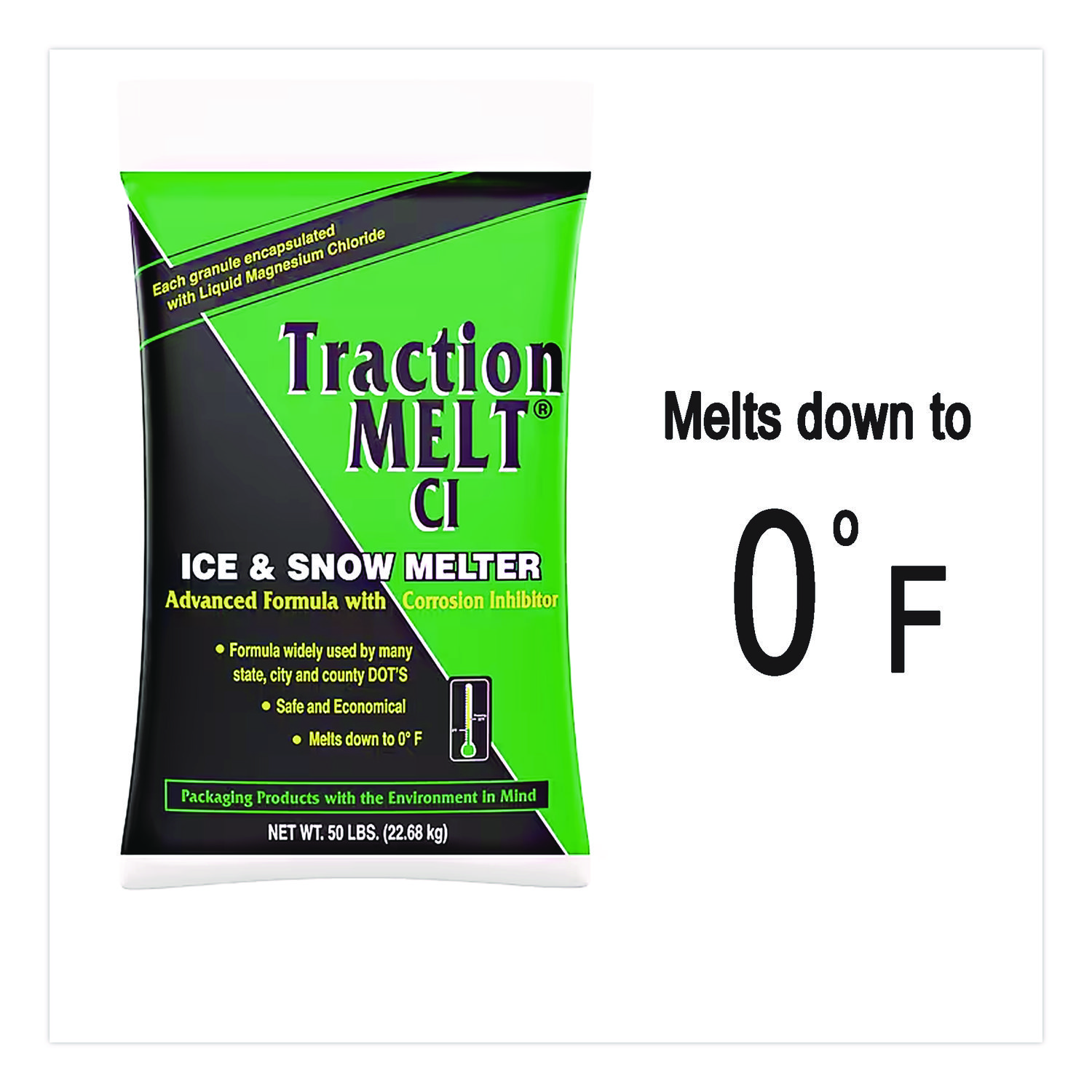 Traction Melt CI Ice and Snow Melter, 50 lb Bag - 3D Office Solutions, Inc