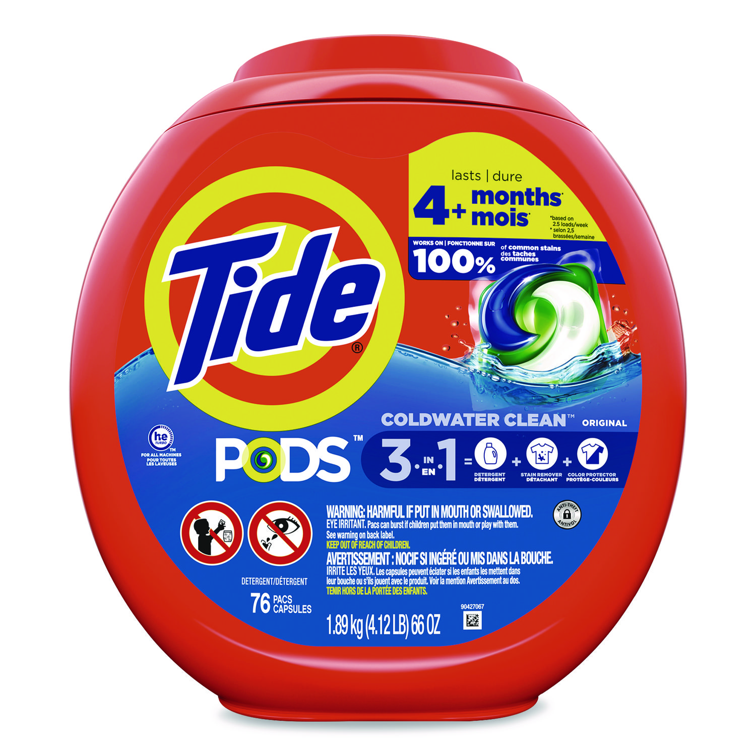 Tide® PODS Laundry Detergent, HE Compatible, Coldwater Clean Original ...