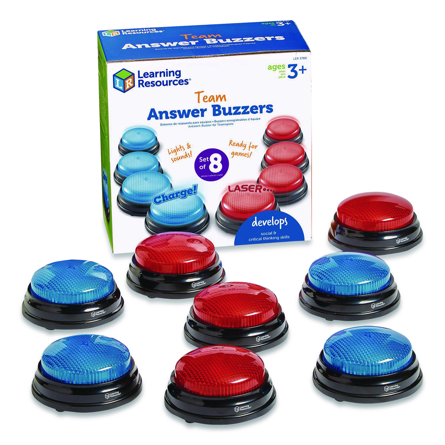 Learning Resources® Team Answer Buzzers, Ages 3 and Up, 4 Buzzers ; Ships in 1-3 business days ...
