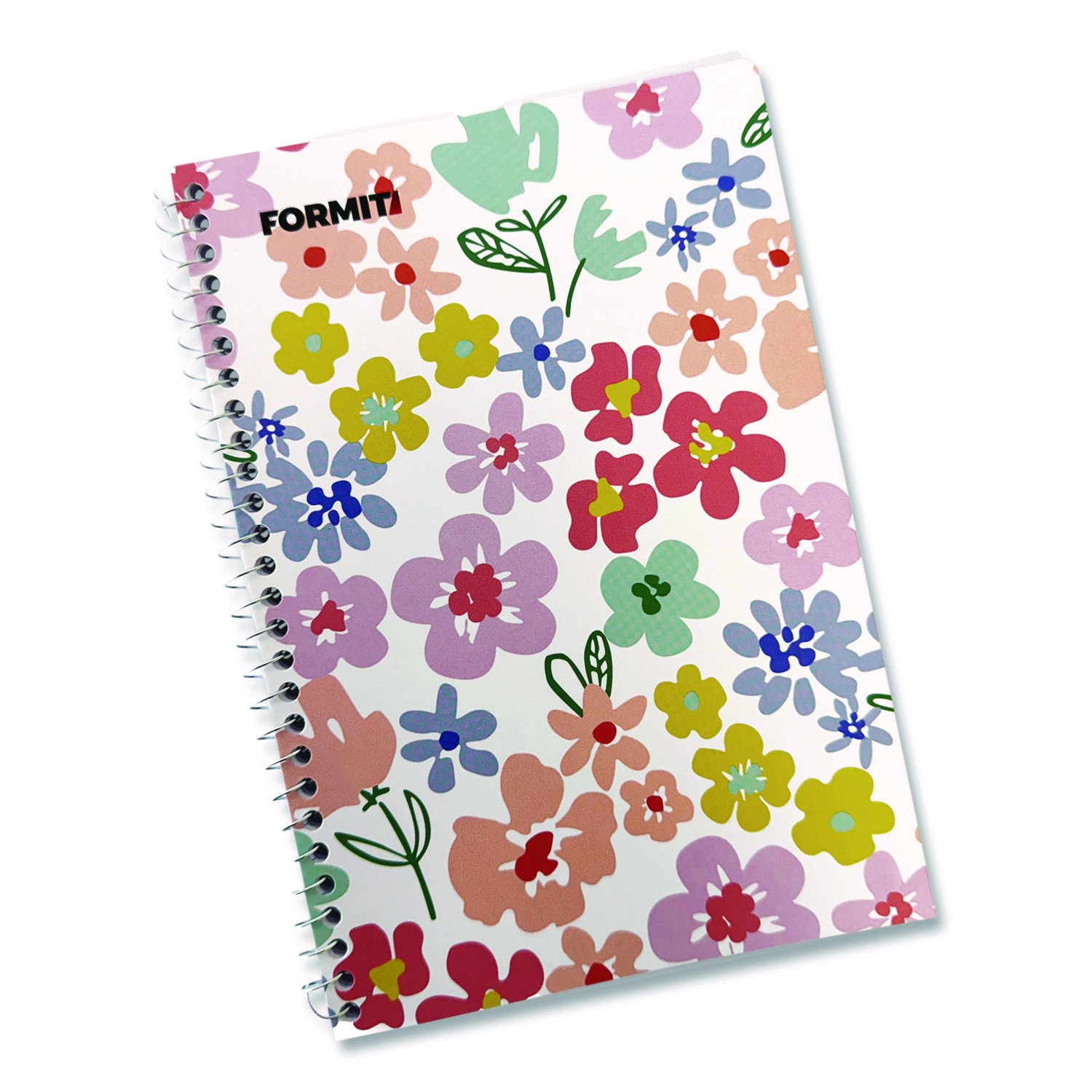 Notebook, Floral Design, 1-Subject, Wide/Legal Rule, Pink/Yellow/Green ...
