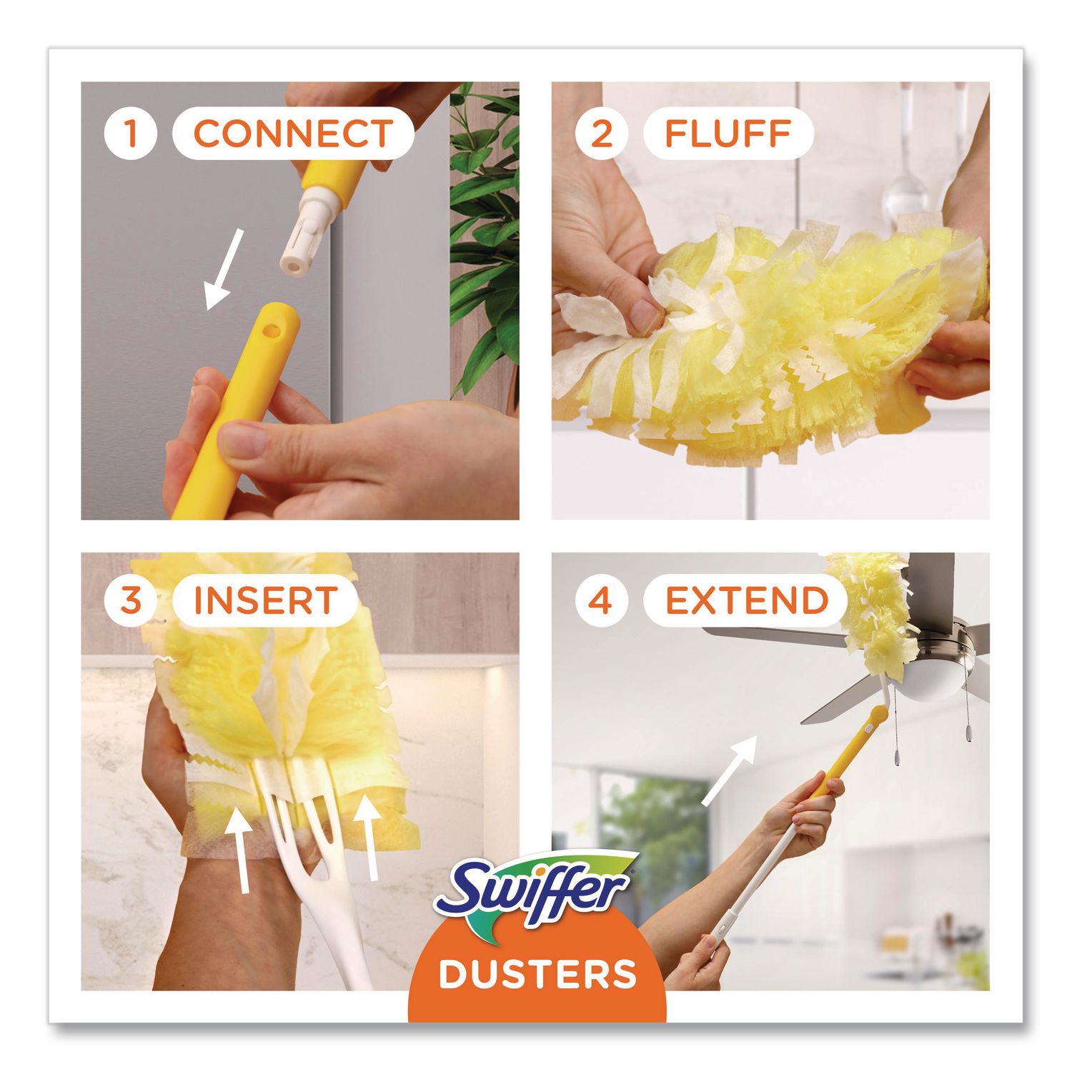 Heavy Duty Dusters Starter Kit, 6" Handle with Two Disposable Dusters ...