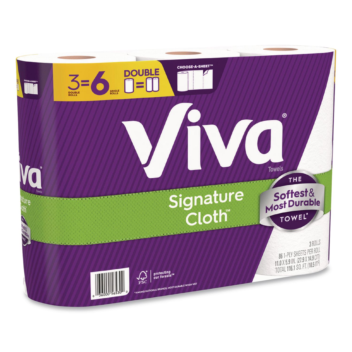Viva® Signature Cloth Choose-A-Sheet Kitchen Roll Paper Towels,1-Ply, 5 ...