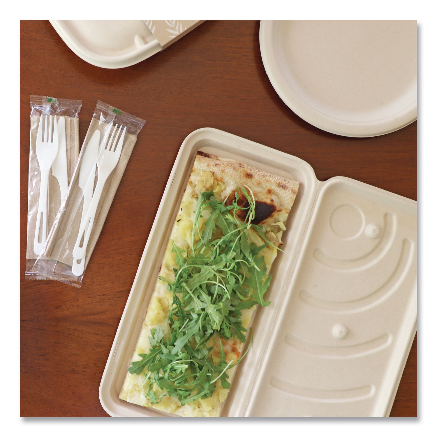 World Centric® Fiber Hinged Takeout Containers, 13.7 x 6.6 x 1.3 ...
