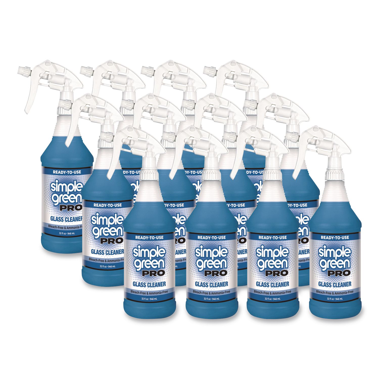 Pro Glass Cleaner Ready-To-Use, 32 oz Spray Bottle, 12/Carton ...