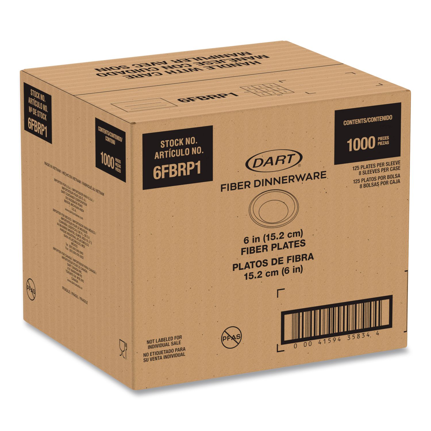 Compostable Molded Fiber Dinnerware, ProPlanet Seal, Plate, 6" dia ...