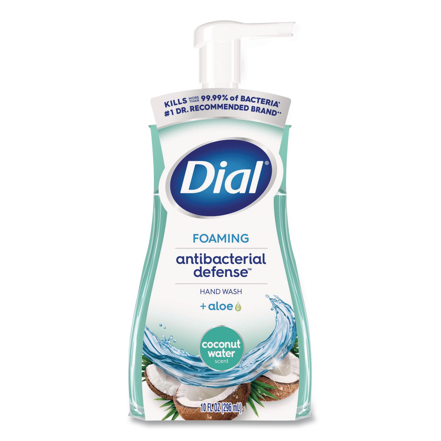 Dial® Antibacterial Foaming Hand Wash, Coconut Water Scent, 10 oz, 8 ...