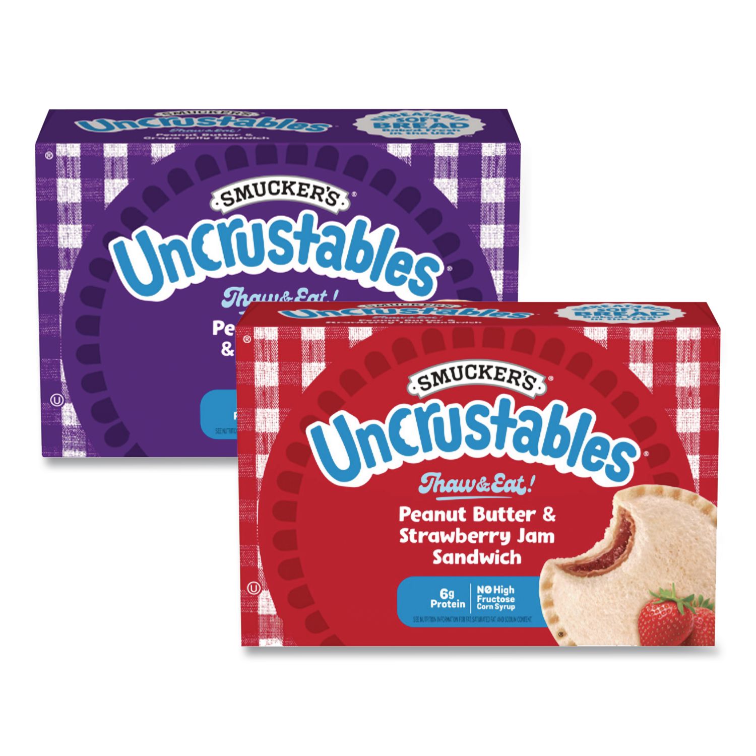 UNCRUSTABLES Peanut Butter and Grape Jelly/Peanut Butter and Strawberry ...