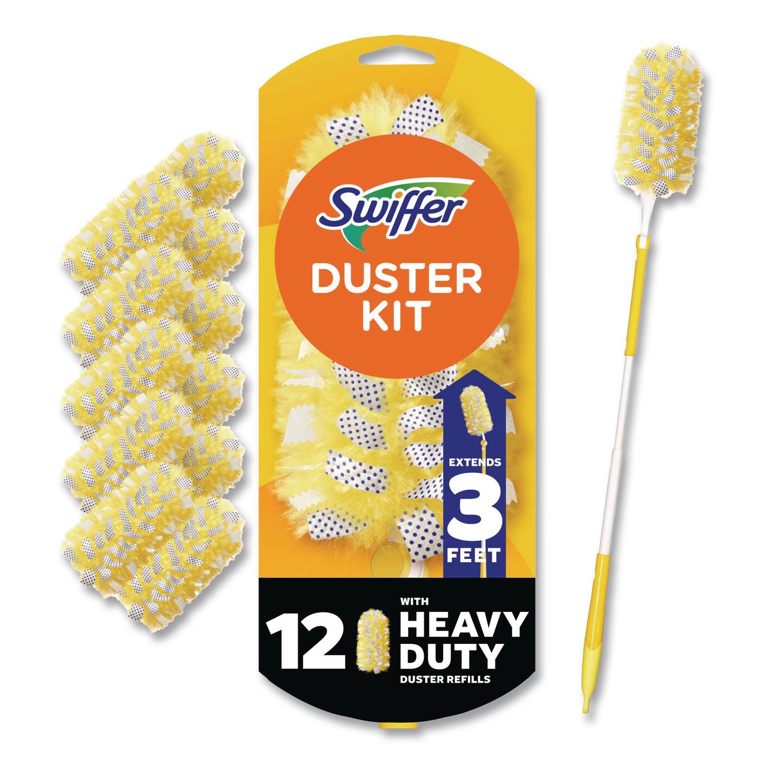 Heavy Duty Dusters Starter Kit, Handle Extends to 3 ft, 1 Handle with ...