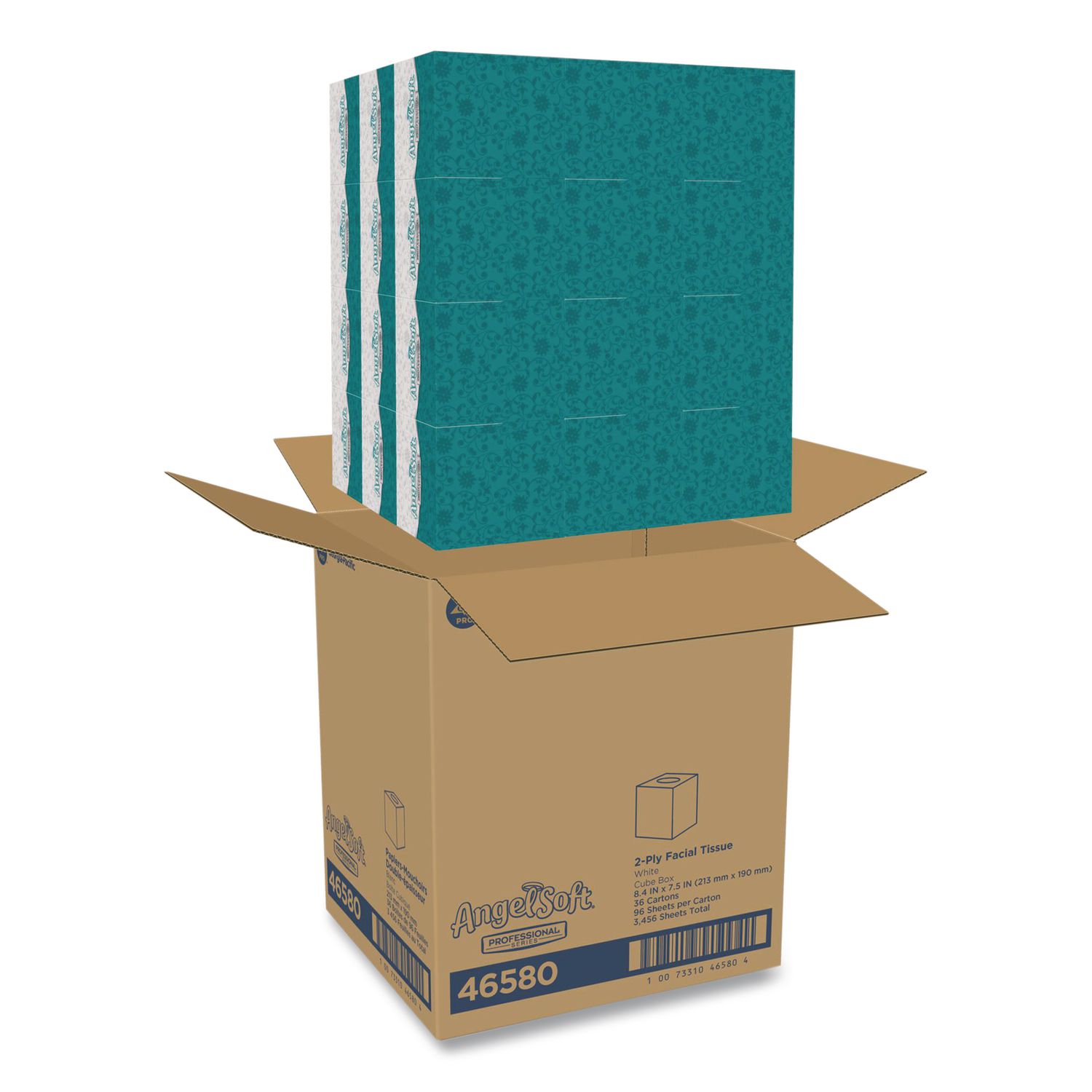 Angel Soft ps Premium Facial Tissue, Cube Box, 2-Ply, White, 96 Sheets ...