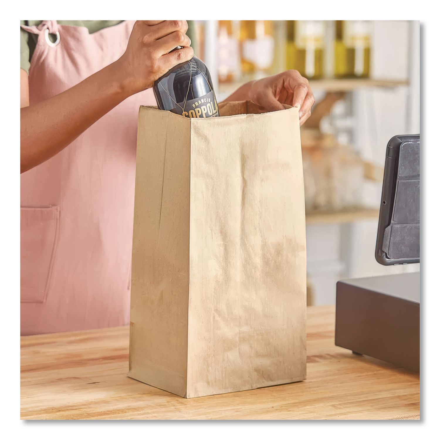 Ross & Wallace Paper Products Grocery Paper Bags, 20# Squat Size, Extra ...