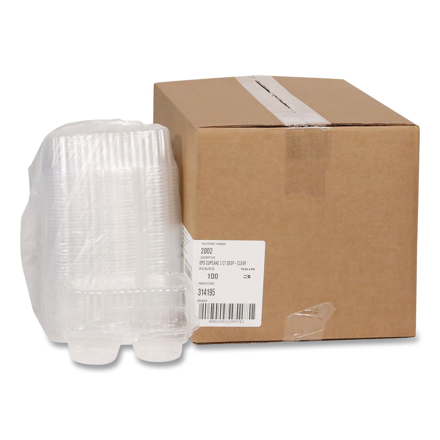 ClearView Bakery Cupcake Container, 2 Compartments, 6.75 x 4 x 4, Clear ...