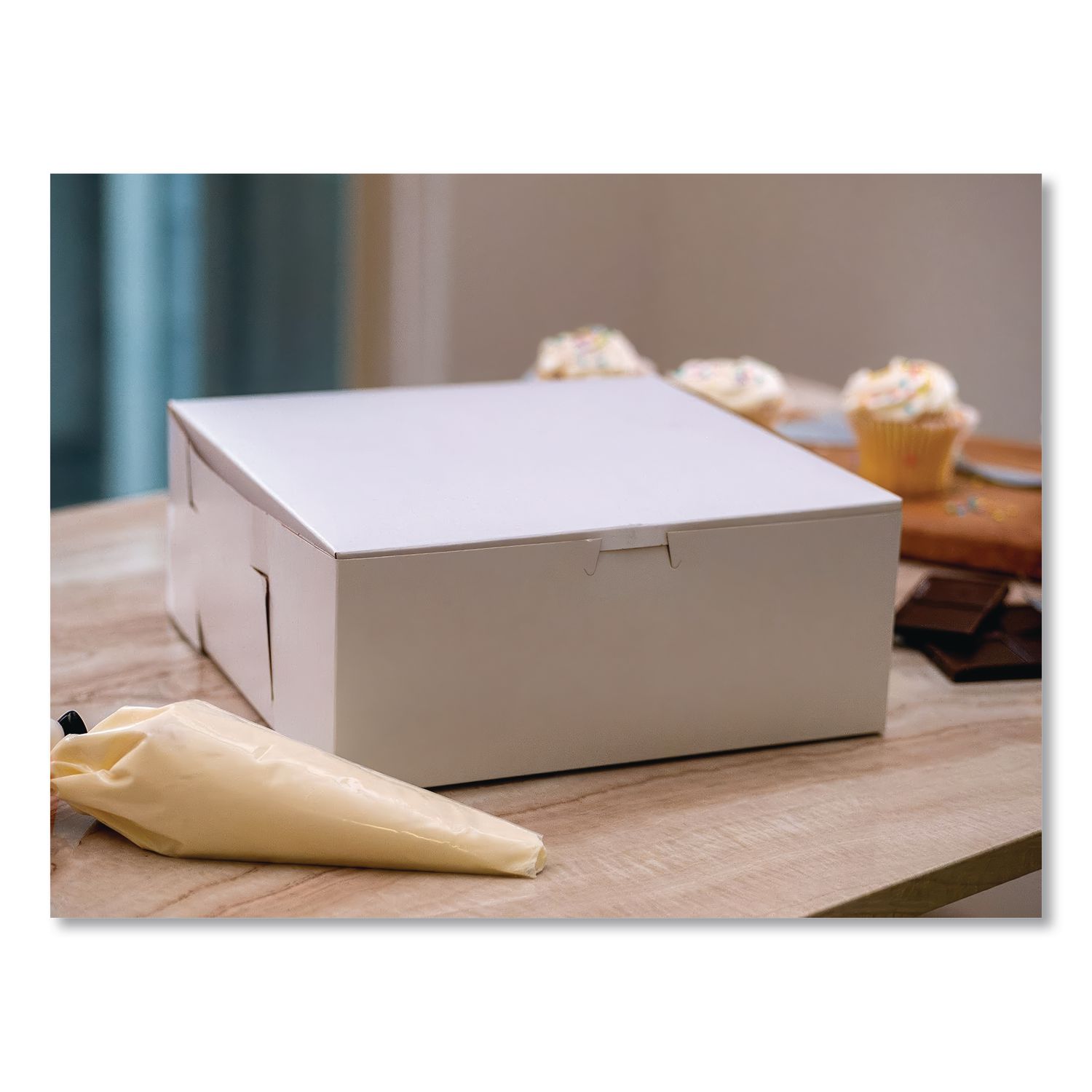 White One-Piece Non-Window Bakery Boxes, 12 x 12 x 6, White, Paper, 50 ...