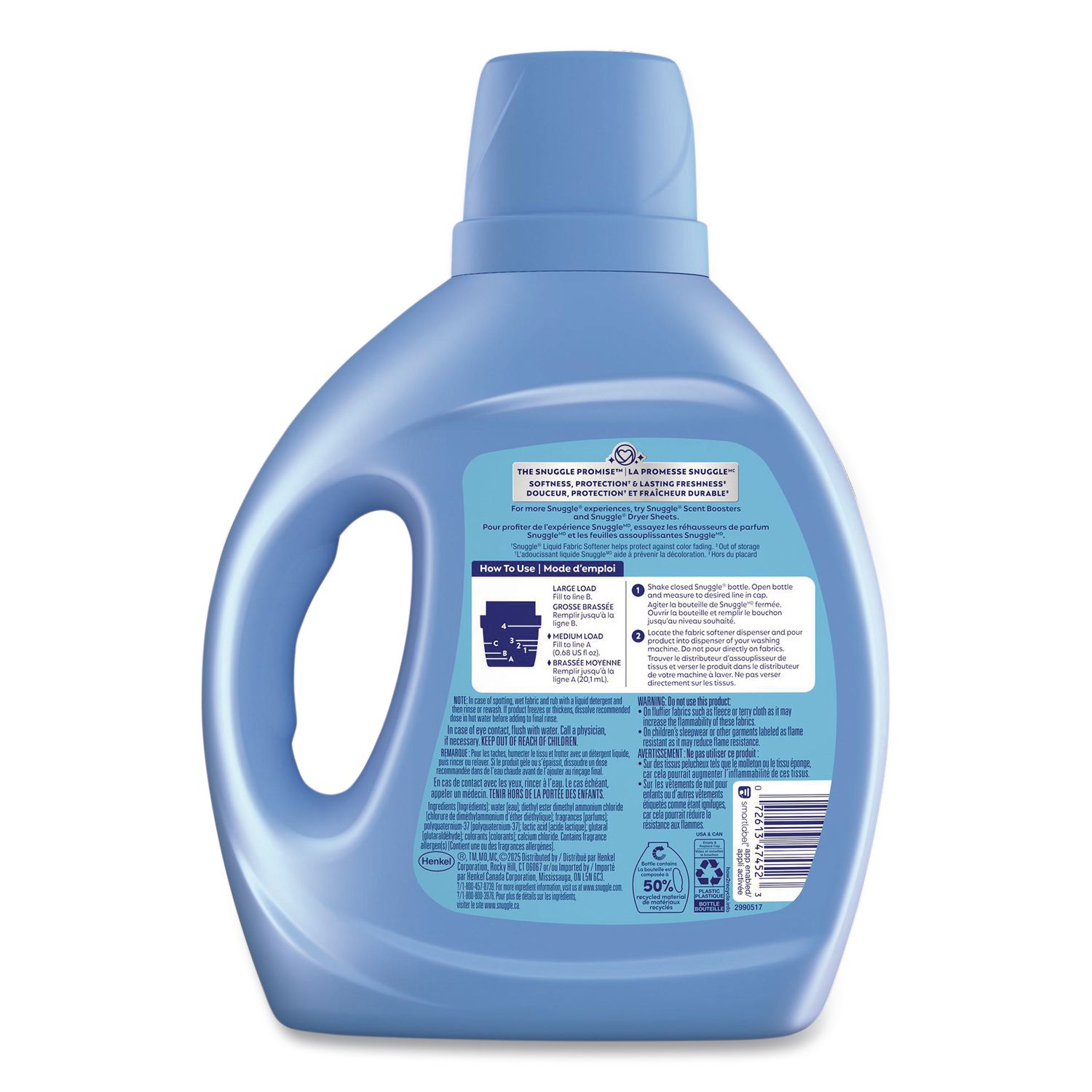 Snuggle® Blue Sparkle Cuddle-Up Fresh Liquid Fabric Conditioner, 66 oz ...