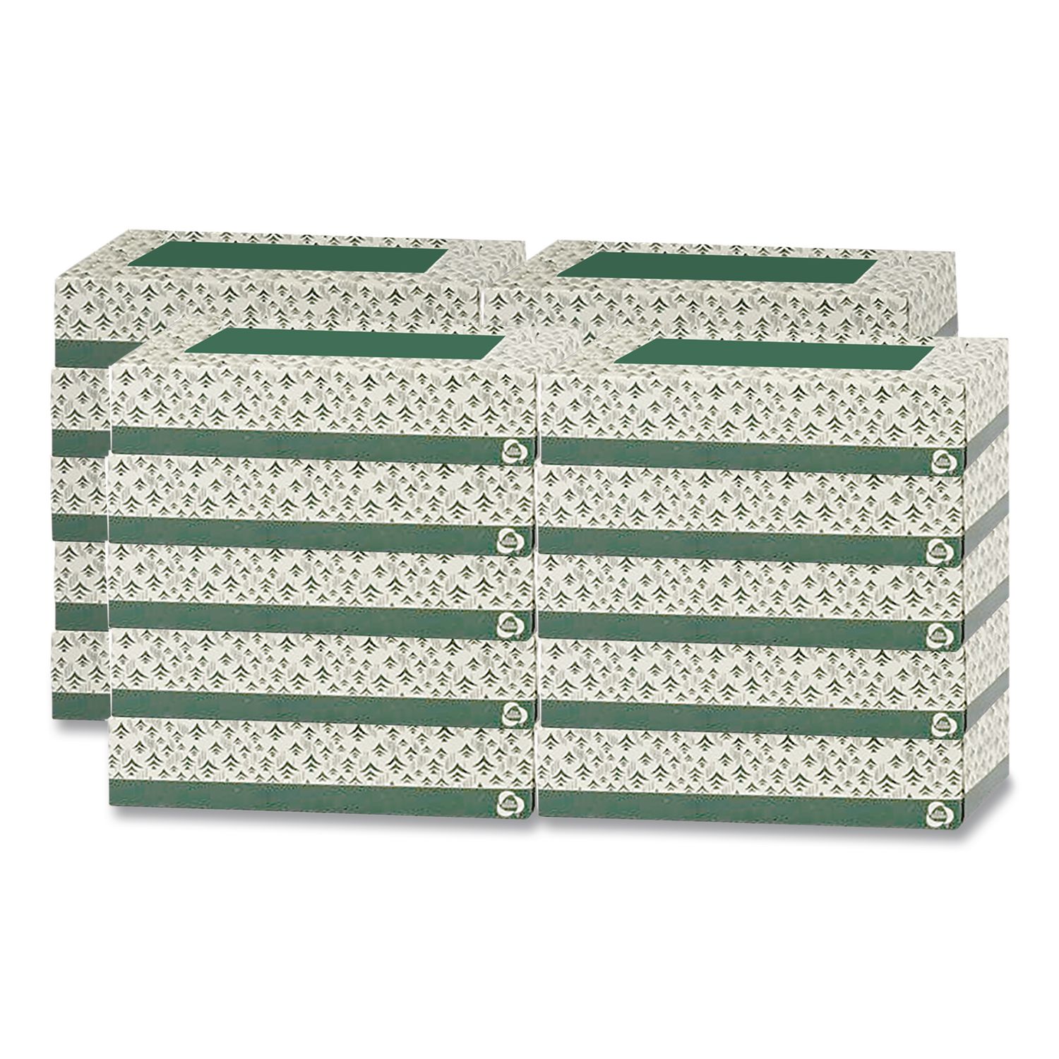 Eco Green® Recycled Two-Ply Facial Tissue, White, 150 Sheets/Box, 20 ...