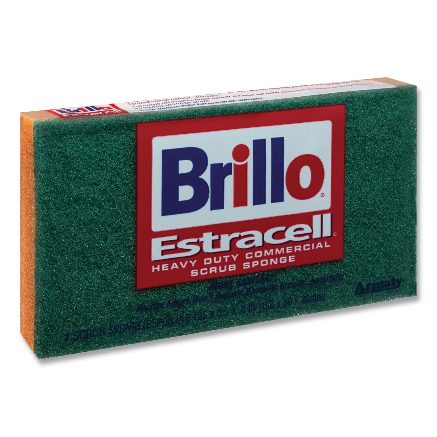 Brillo® Commercial Heavy Duty Scrub Sponge, 3.5 x 6.12, 0.8" Thick ...