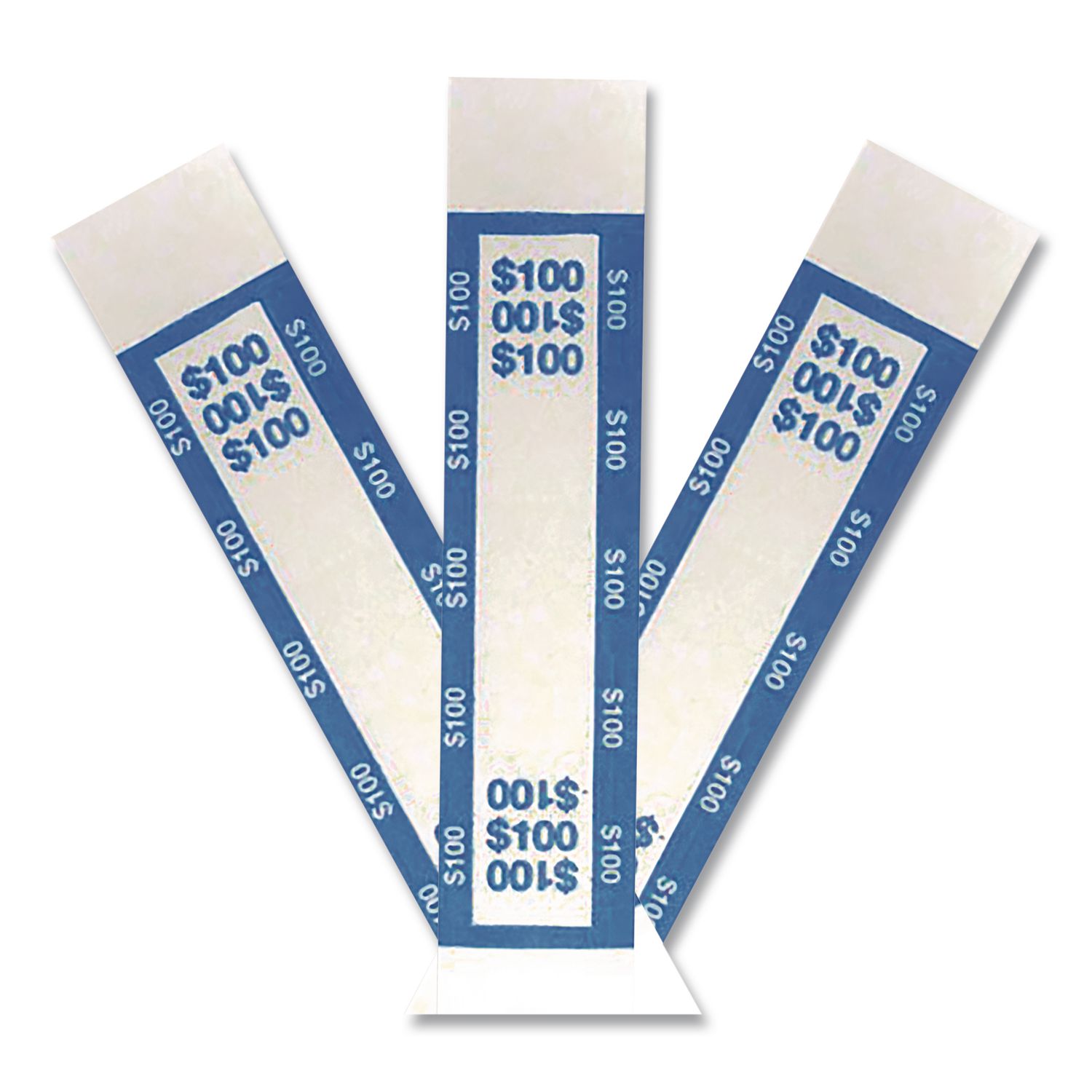 CONTROLTEK® Currency Straps, Self-Adhesive, Ones, $100 Strap, Blue/White, 1,000/Pack | Fort ...