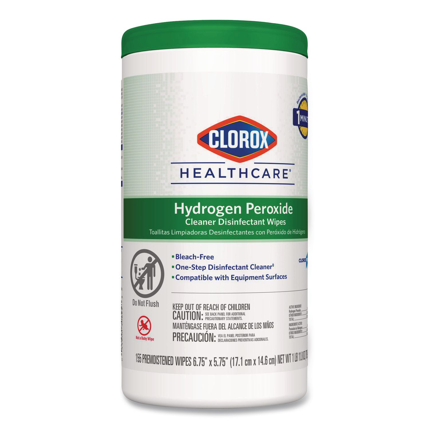 Clorox Healthcare® Hydrogen Peroxide Cleaner Disinfectant Wipes, 6.75 x ...
