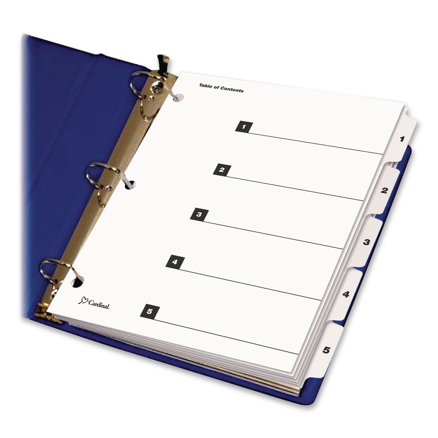 Cardinal® OneStep Printable Table of Contents and Dividers, 5-Tab, 1 to ...