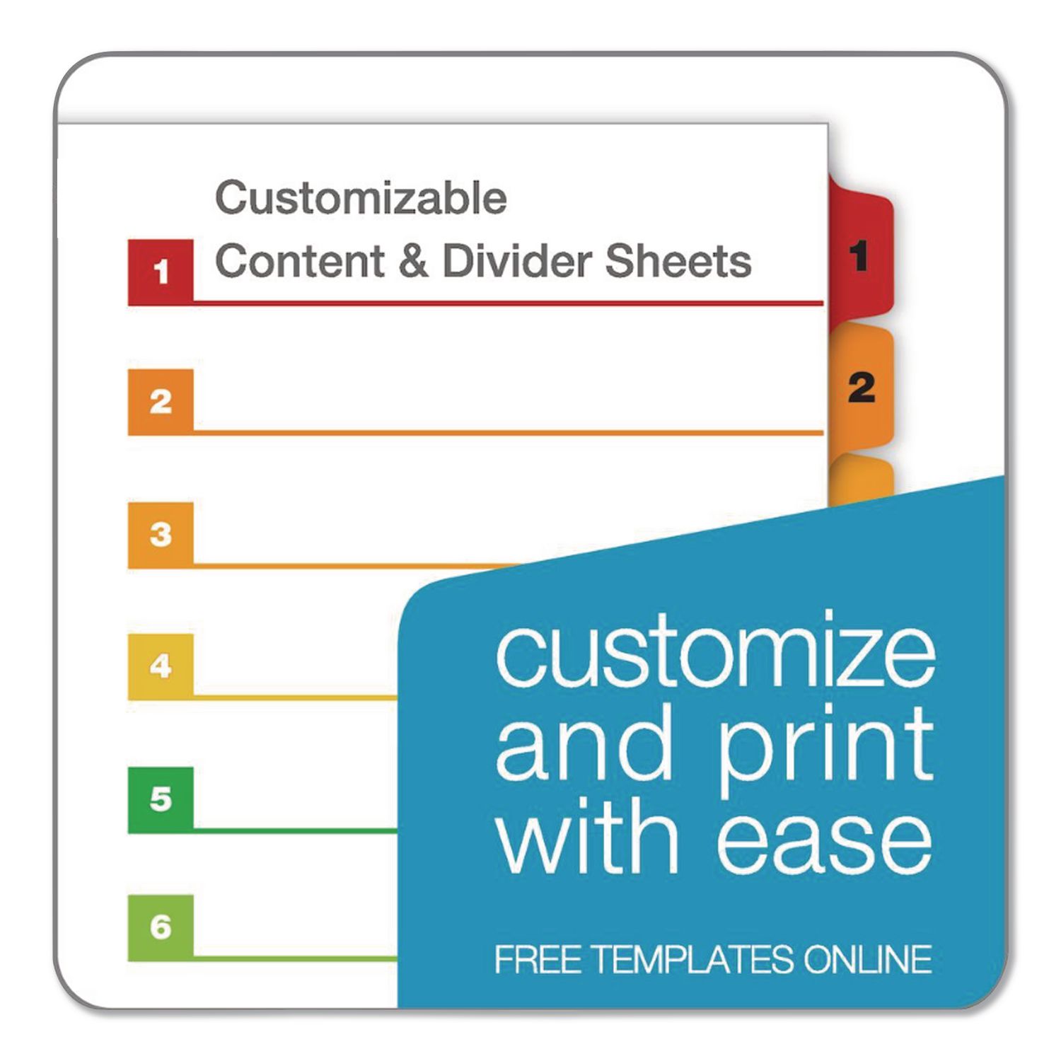 Cardinal® OneStep Printable Table of Contents and Dividers, 10-Tab, 1 ...