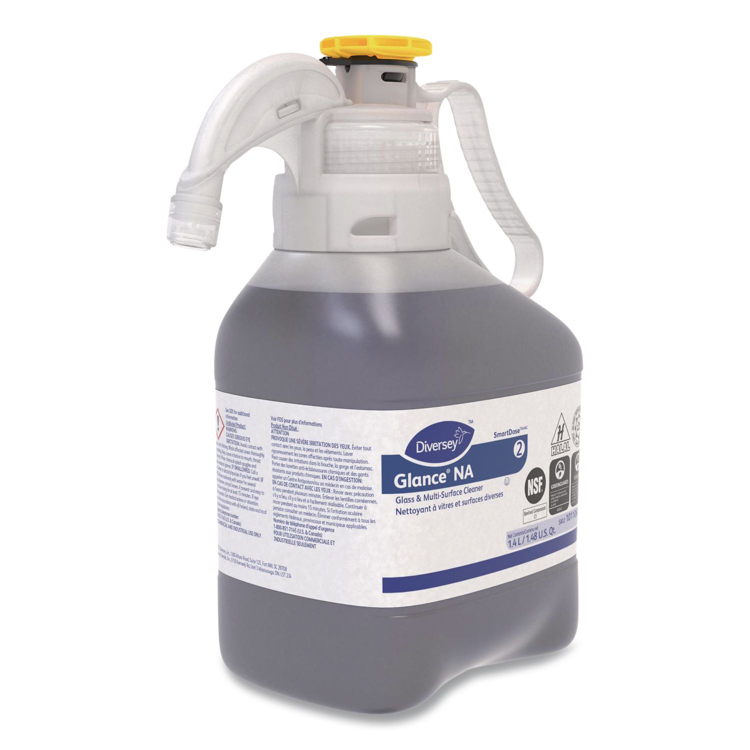 Diversey™ Glance NA Glass and Multi-Surface Cleaner SC, Unscented, 1.4 ...