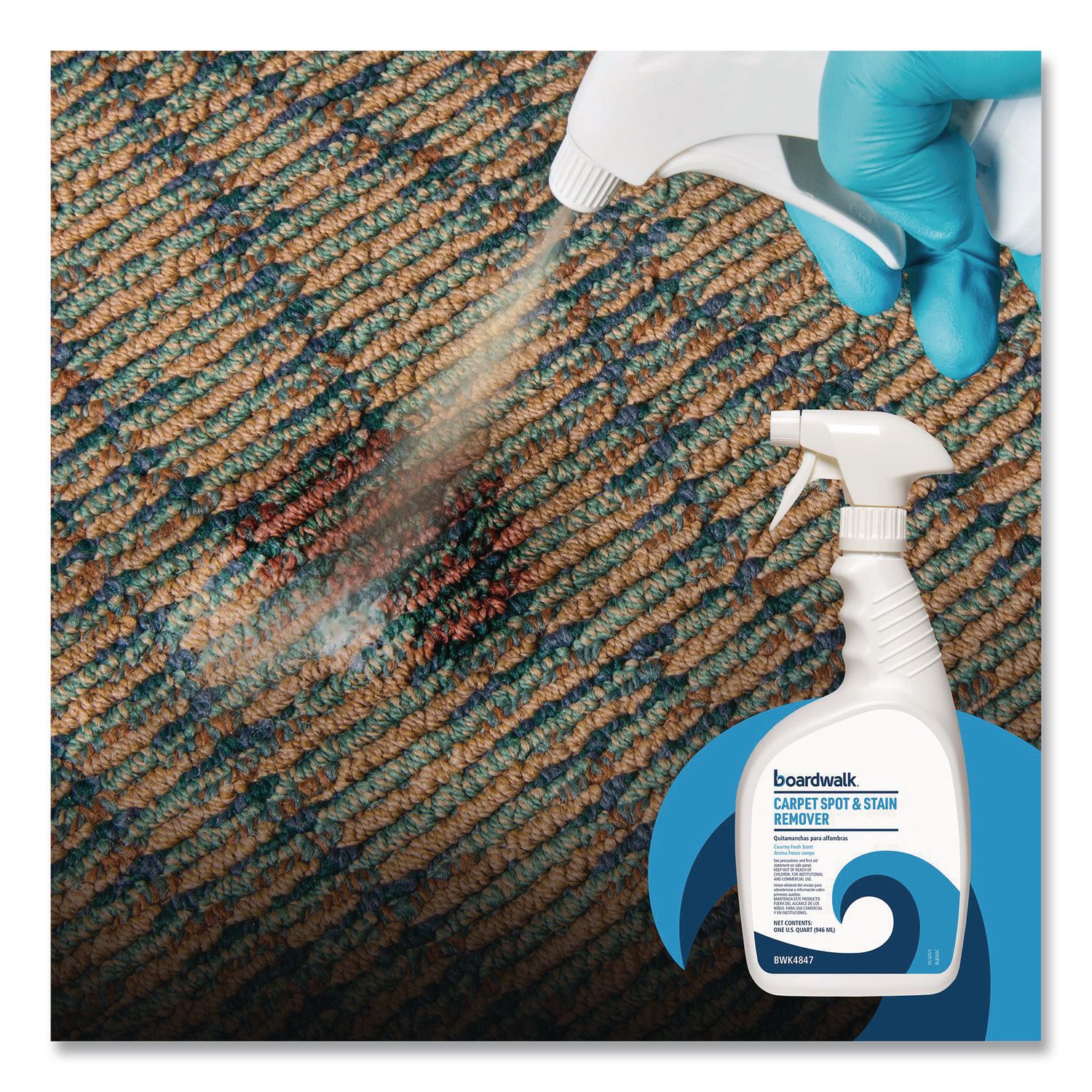 Boardwalk® Carpet Spot and Stain Remover, Country Fresh Scent, 32 oz ...