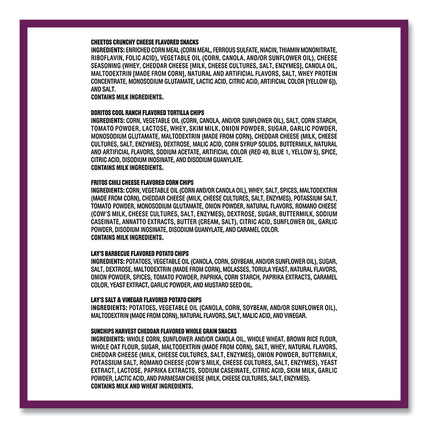 Frito-Lay Flavor Mix Variety Pack, Assorted Flavors, 1 oz Bag, 50 Bags ...