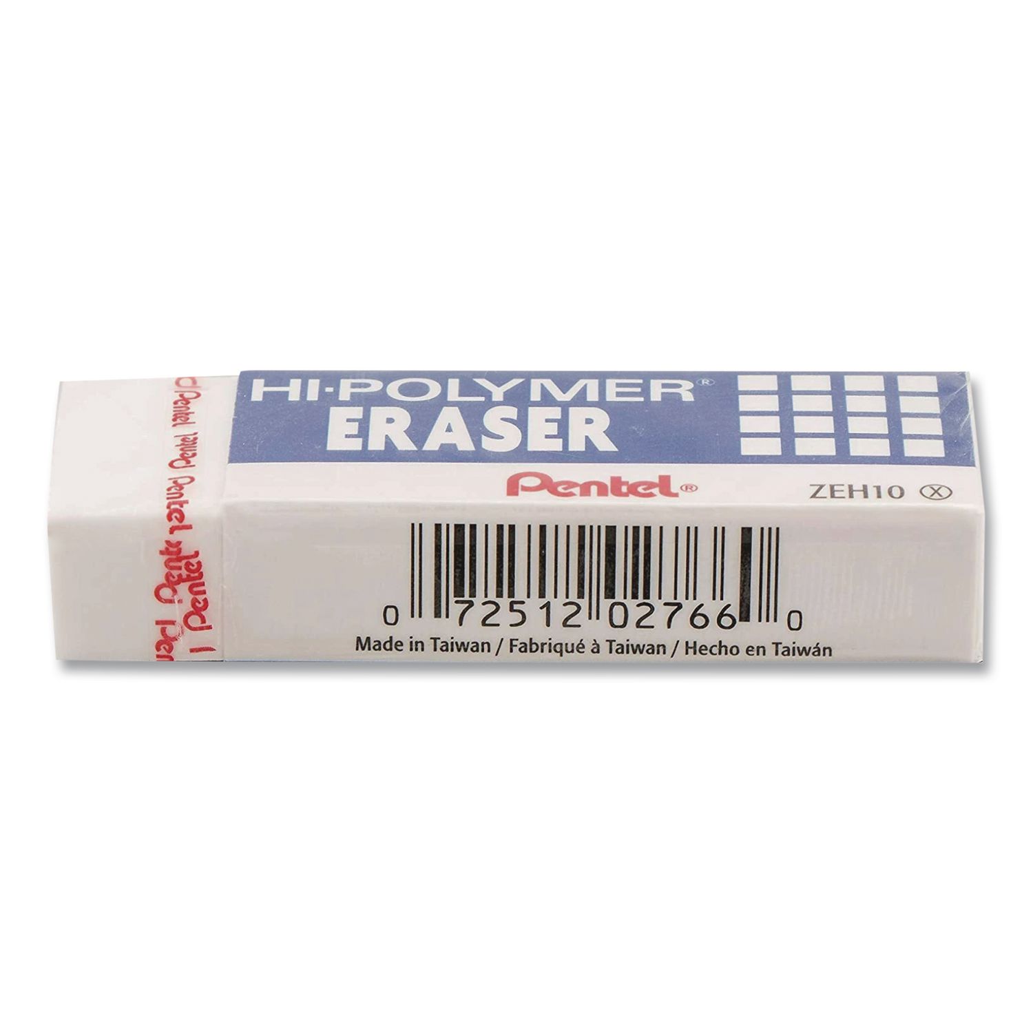Hi-Polymer Eraser, For Pencil Marks, Rectangular Block, Medium, White ...