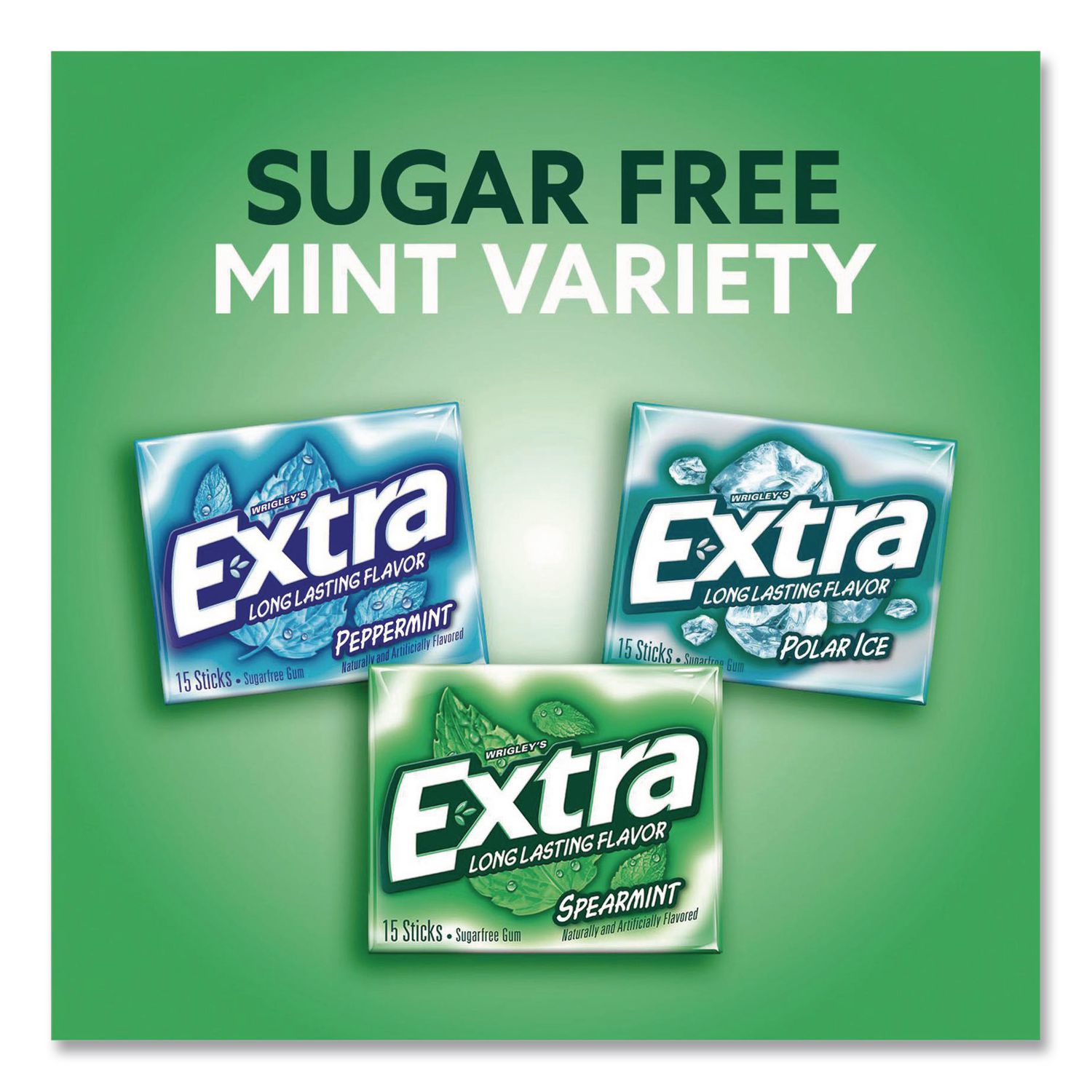 Wrigley's® Extra Mint Variety Sugar-Free Gum, Peppermint/Polar Ice ...