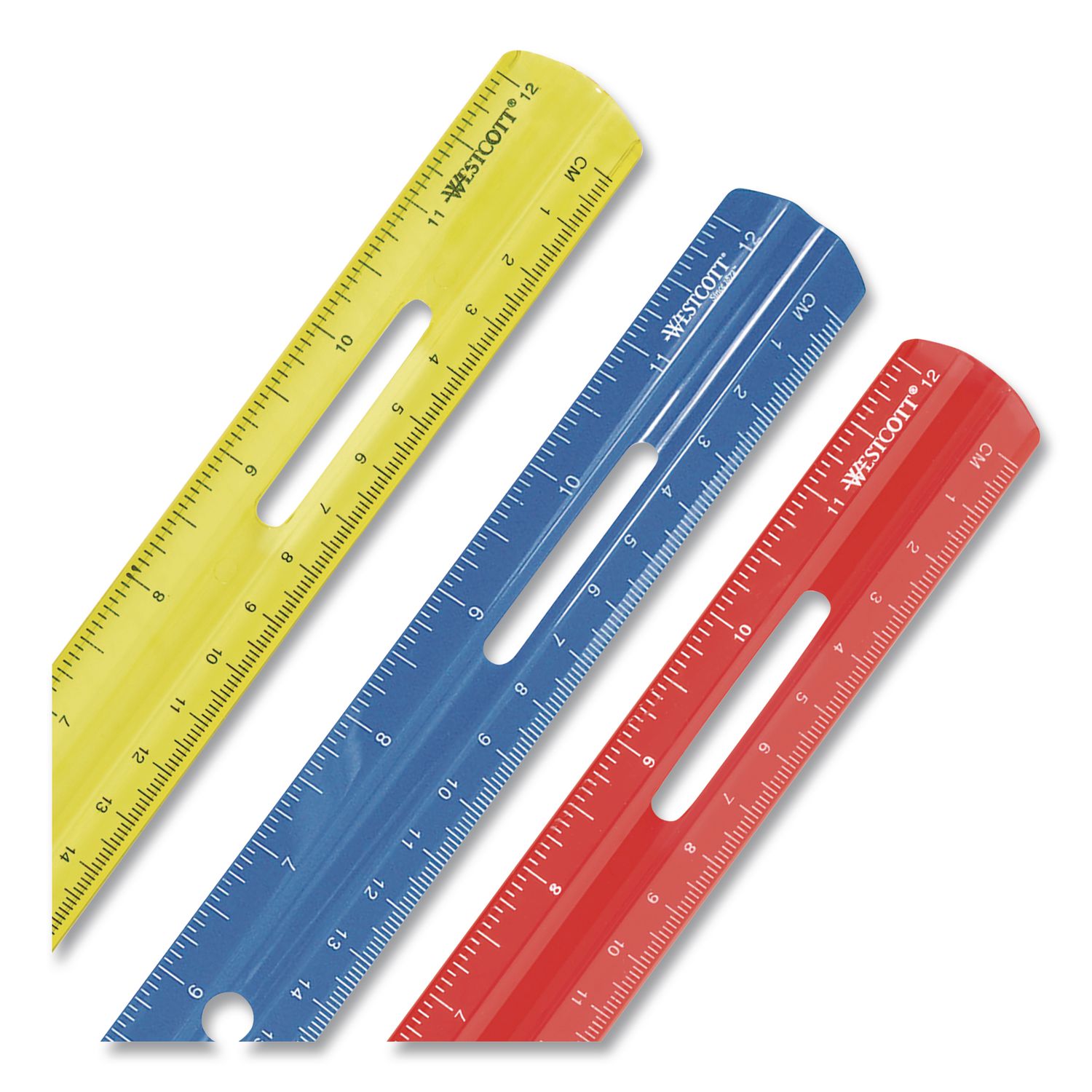 Westcott® Plastic Ruler, Standard/Metric, 12" Long, Randomly Assorted ...