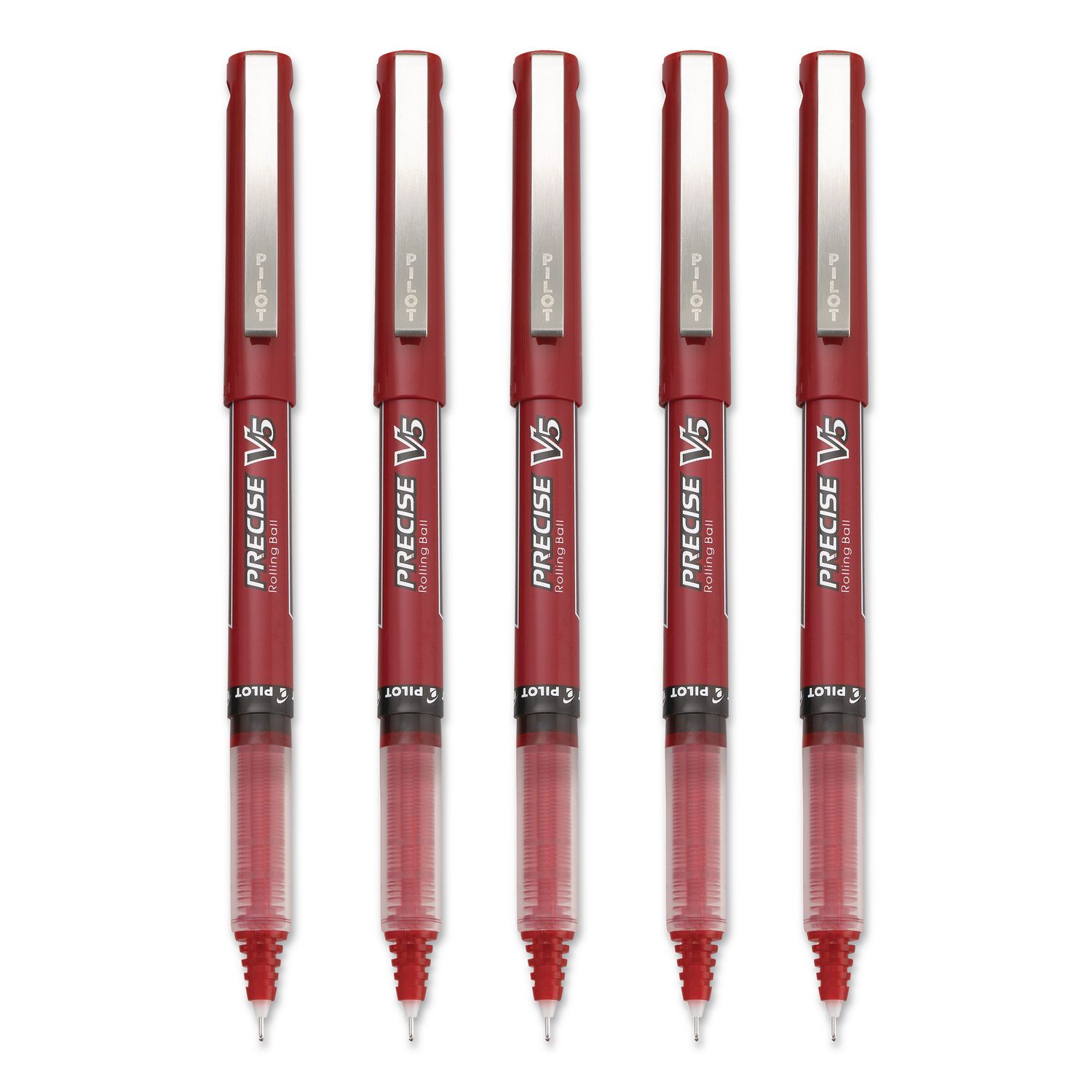 Pilot® Precise V5 Rollerball Pen, Stick, Extra-Fine 0.5 mm, Red Ink ...