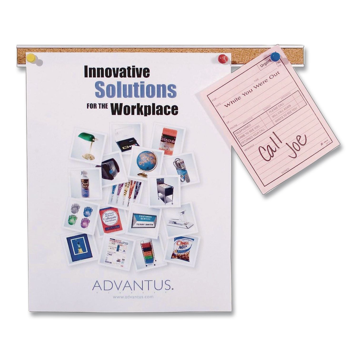 Advantus Grip-A-Strip Cork Map Rail, 1" x 96", Brown/Silver ; | Myers ...