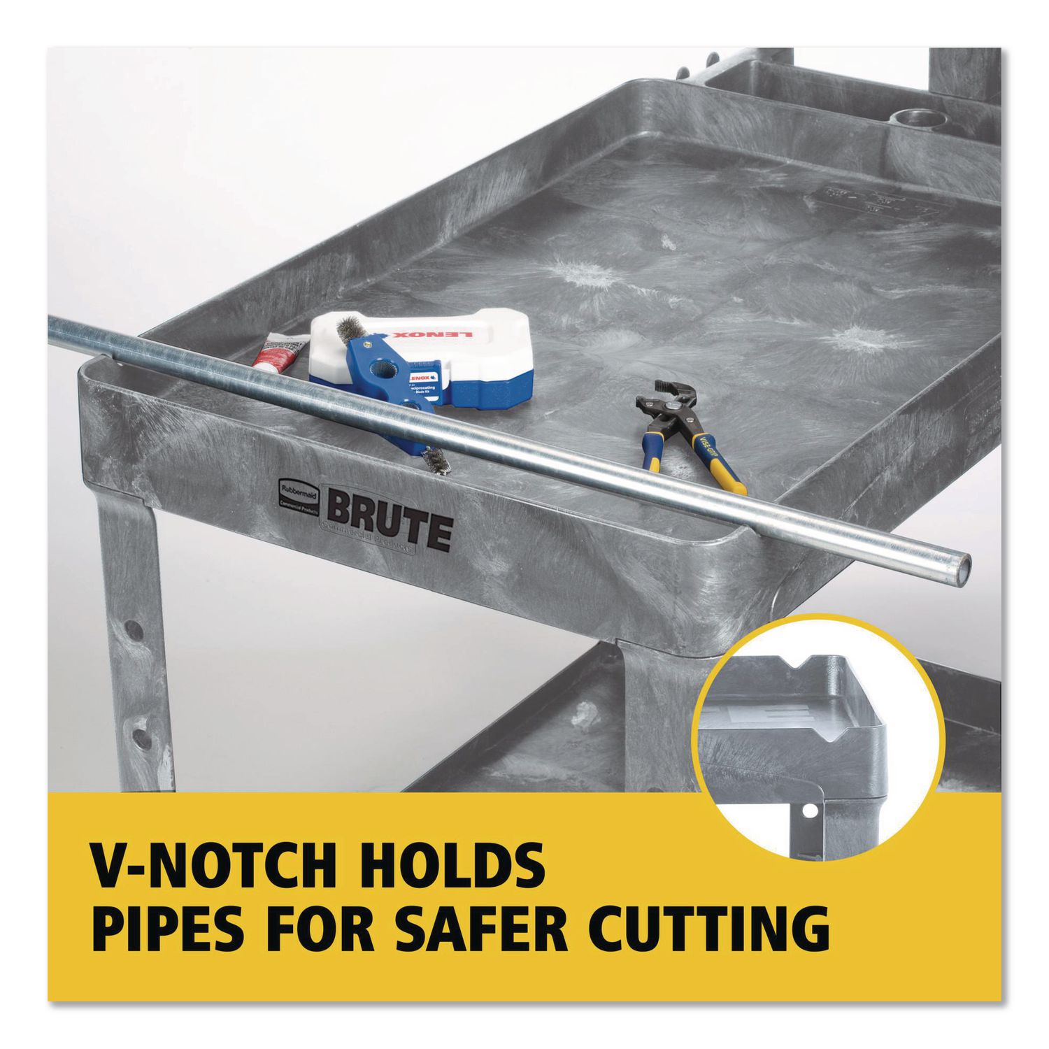 BRUTE Heavy-Duty Ergo Handle Utility Cart, Plastic, 2 Shelves, 750 lb ...