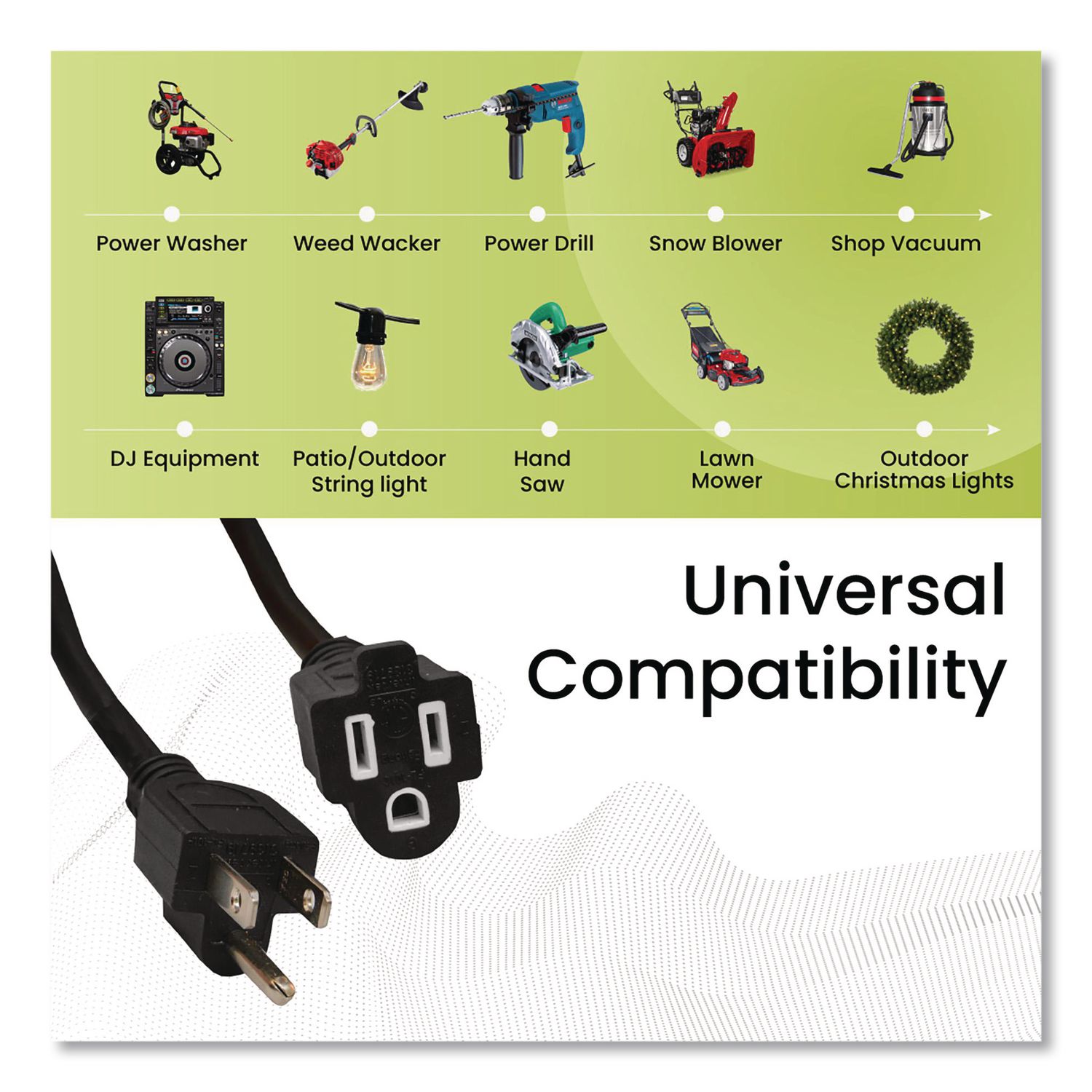 GoGreen Power 16 AWG Outdoor Extension Cord, 50 ft, 13 A, Black ; Ships ...