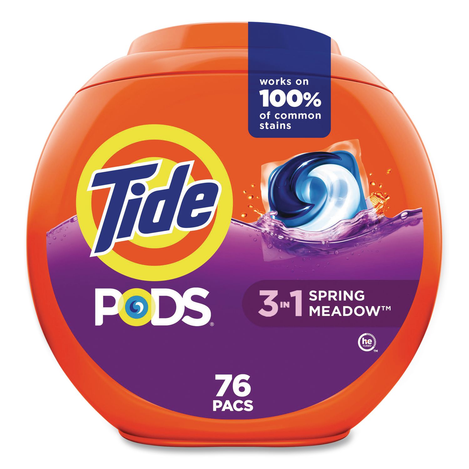 Tide® PODS Laundry Detergent, HE Compatible, Spring Meadow, 57 oz Tub ...
