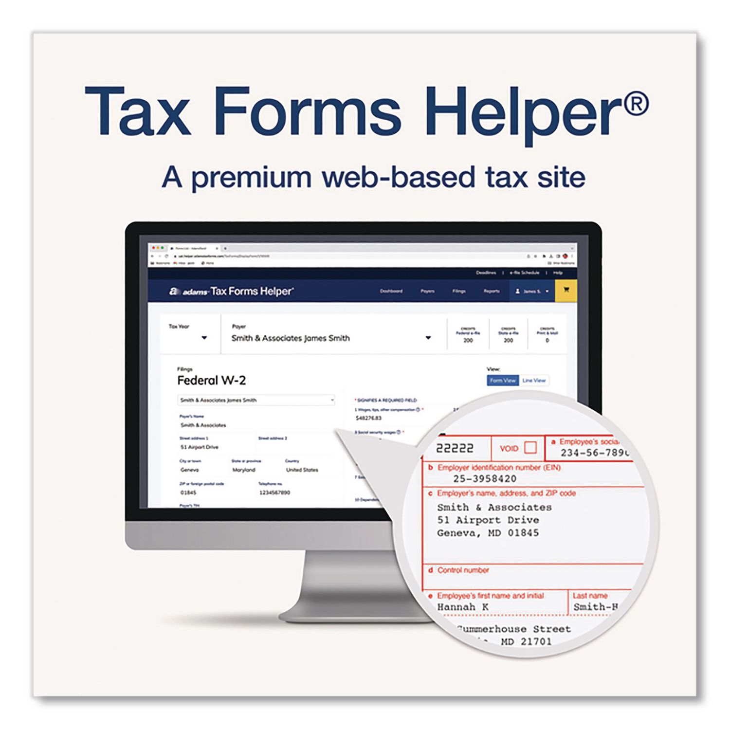 Adams® 6-Part W-2 Tax Form Kit with Envelopes and Tax Forms Helper, Fiscal Year: 2024, 8.5 x 5.5 ...