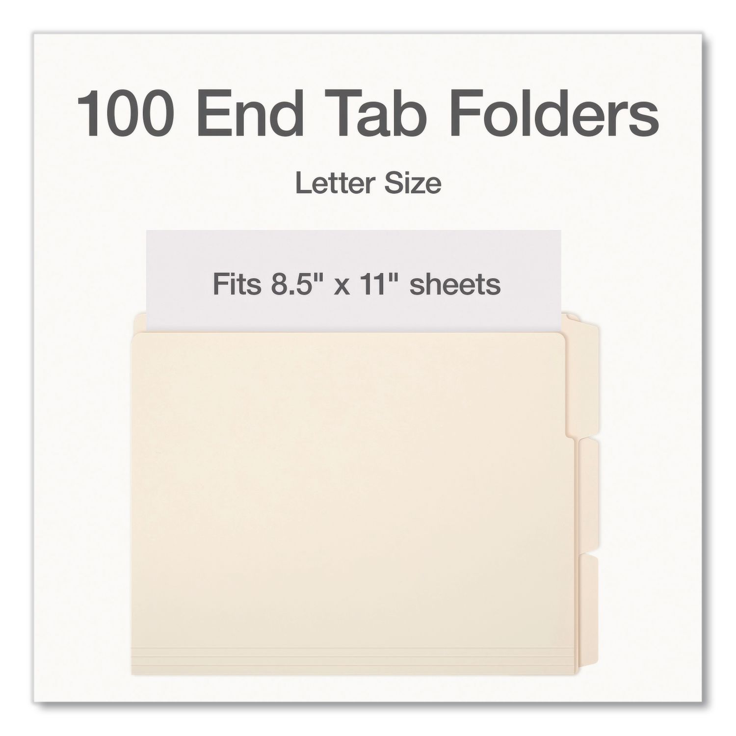Pendaflex® Manila End Tab Folders, 1/3-Cut Tabs: Assorted, Letter Size ...