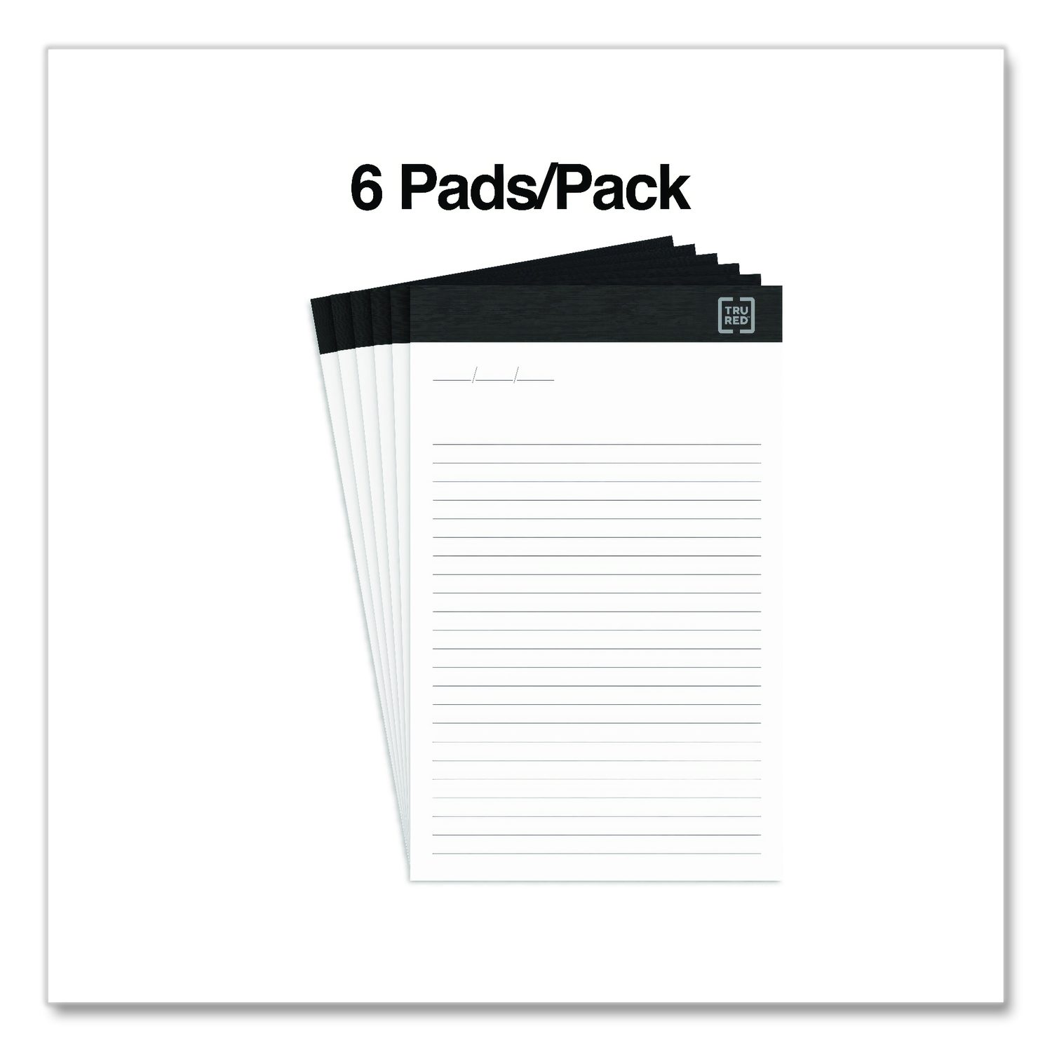 TRU RED™ Notepads, Narrow Rule, (50) White 5" x 8" Sheets, 6/Pack ...
