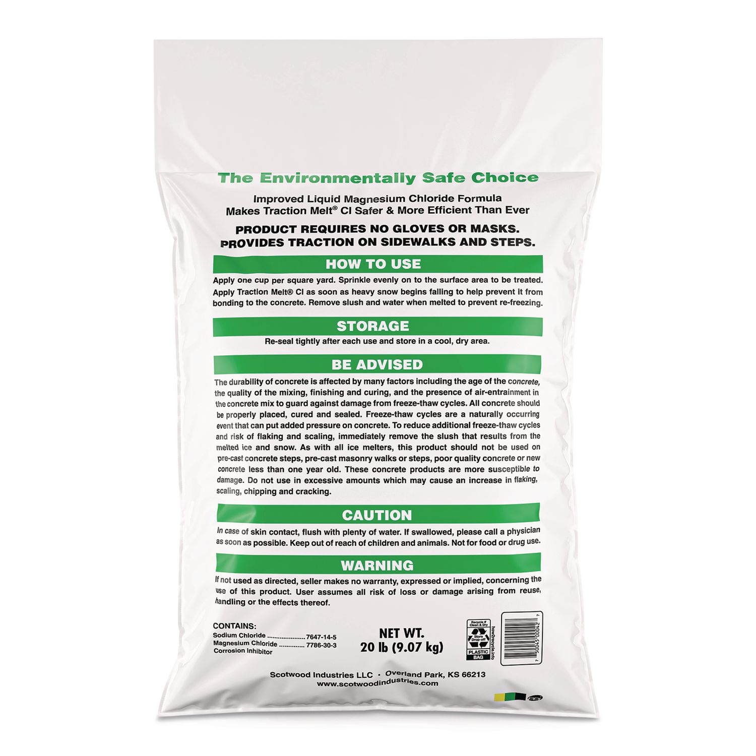 Scotwood Industries Traction Melt CI Ice and Snow Melter, 20 lb Bag ...