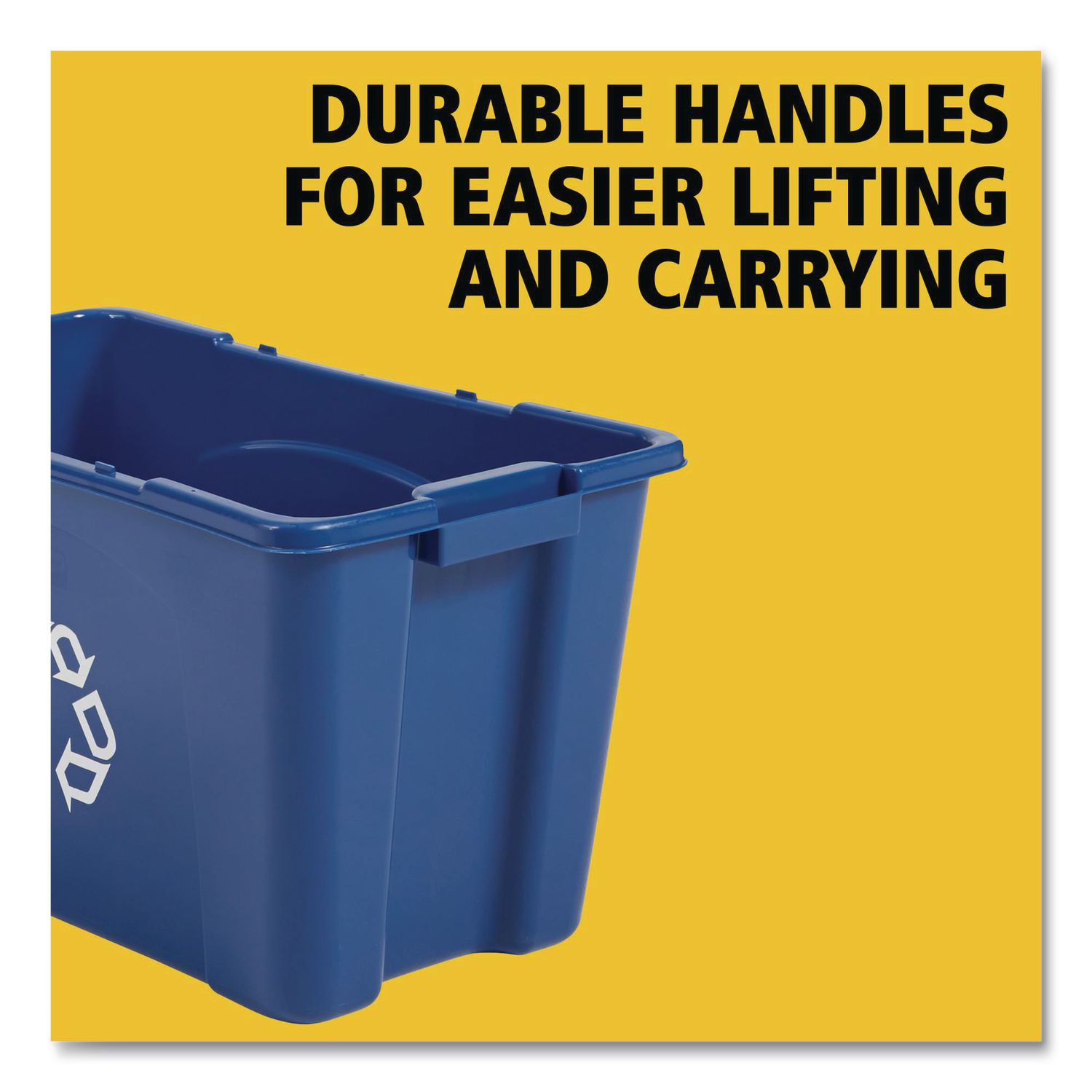 Rubbermaid® Commercial Stacking Recycle Bin, 18 gal, Polyethylene, Blue ...