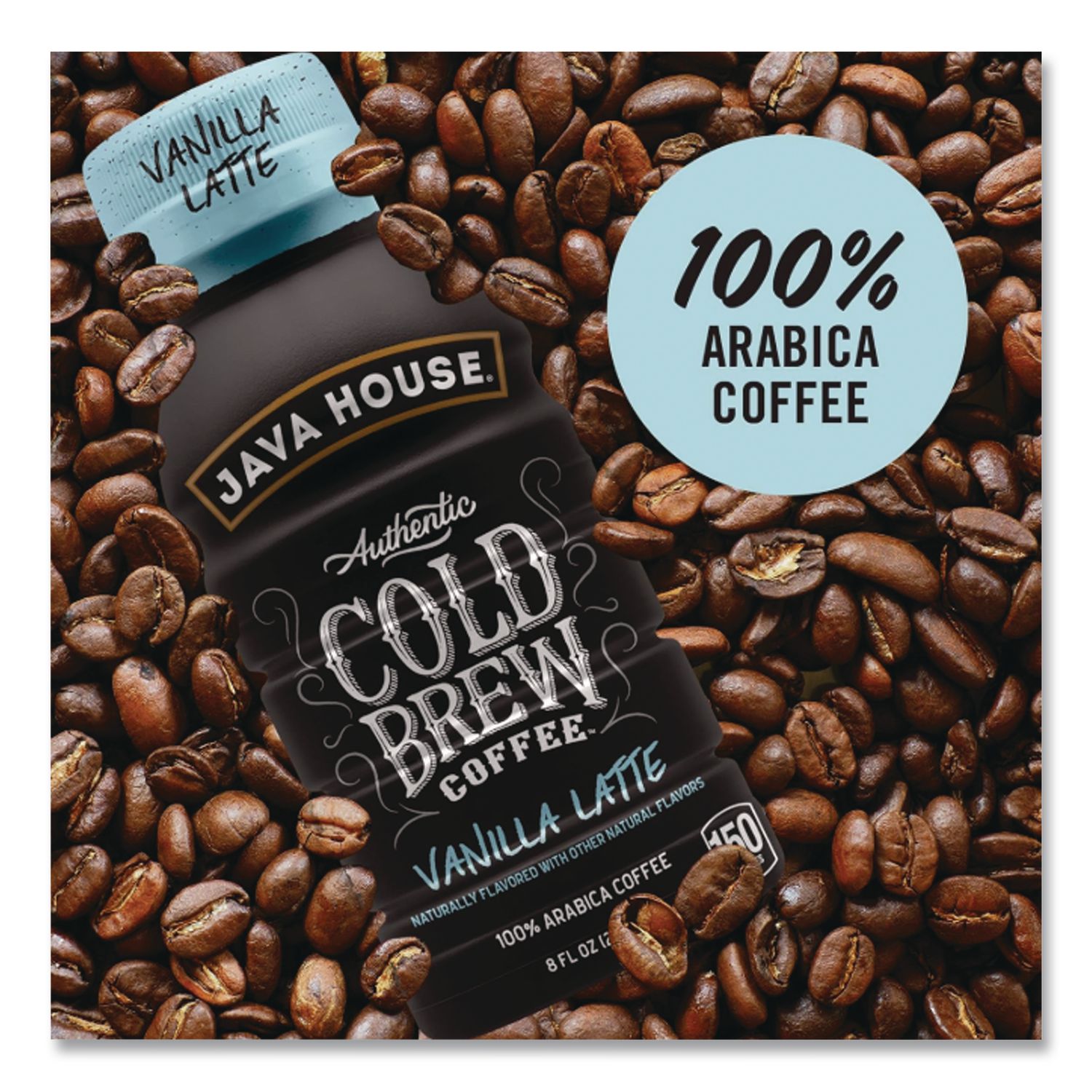 Java House® Cold Brew Coffee, Vanilla Latte, 8 oz Bottle, 24/Carton ...