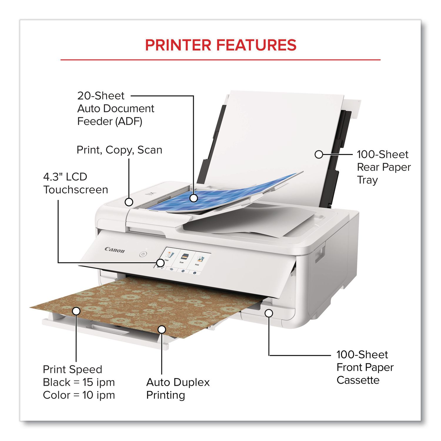 Canon® PIXMA TS9521Ca Inkjet Printer, Copy/Print/Scan | Myers Supply ...