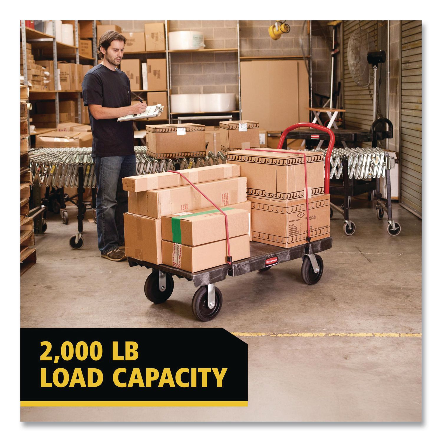 Heavy-Duty Platform Truck Cart, 2,000 lb Capacity, 24 x 48 Platform ...