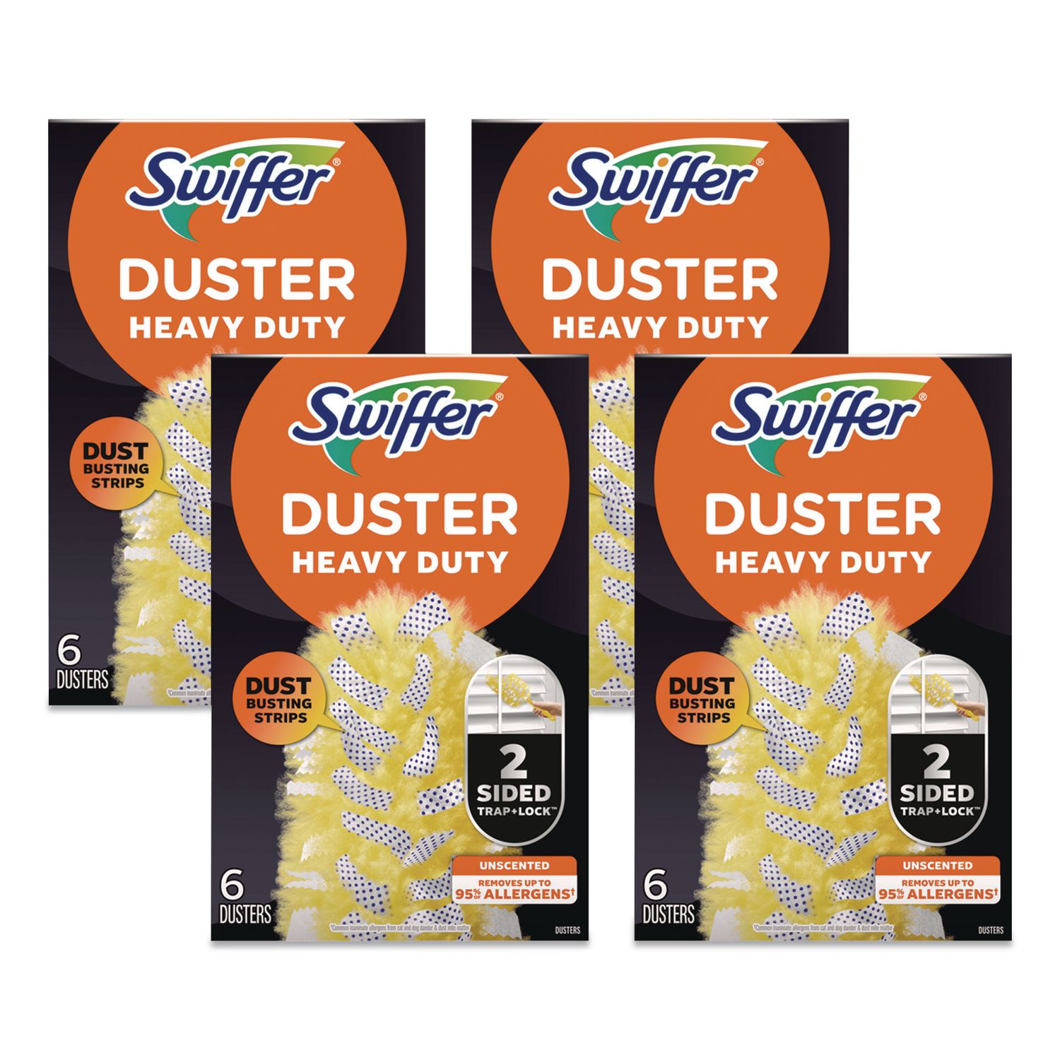 Heavy Duty Dusters Refill, Dust Lock Fiber, Yellow, 6/Box, 4 Boxes ...