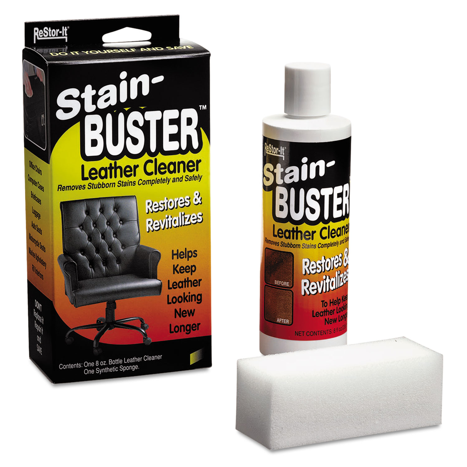 Master Caster® ReStor-It Stain-Buster Leather Cleaner, 8 oz Bottle, 2 ...