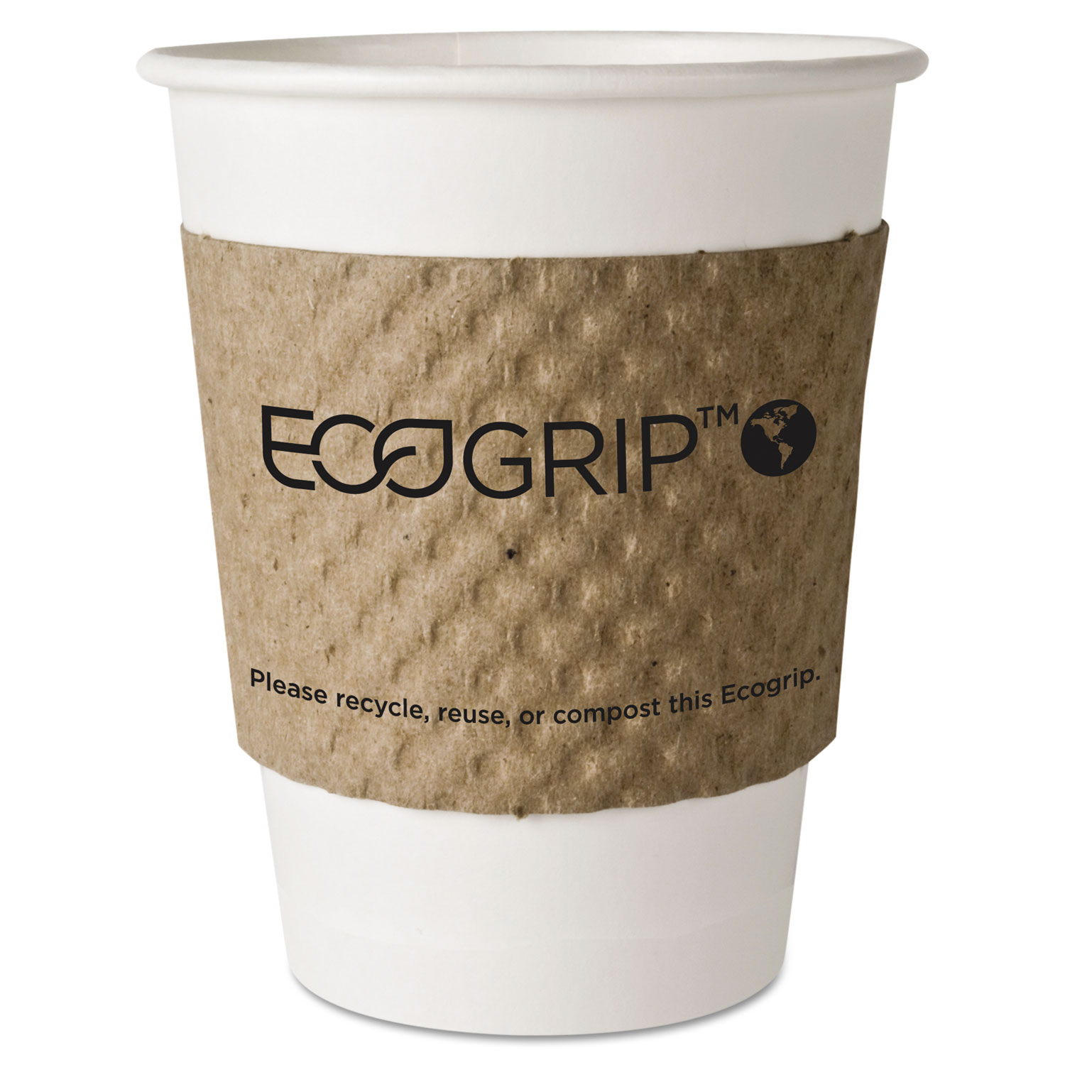 Eco-Products EcoGrip Recycled Content Hot Cup Sleeve, Kraft, 1300 ...