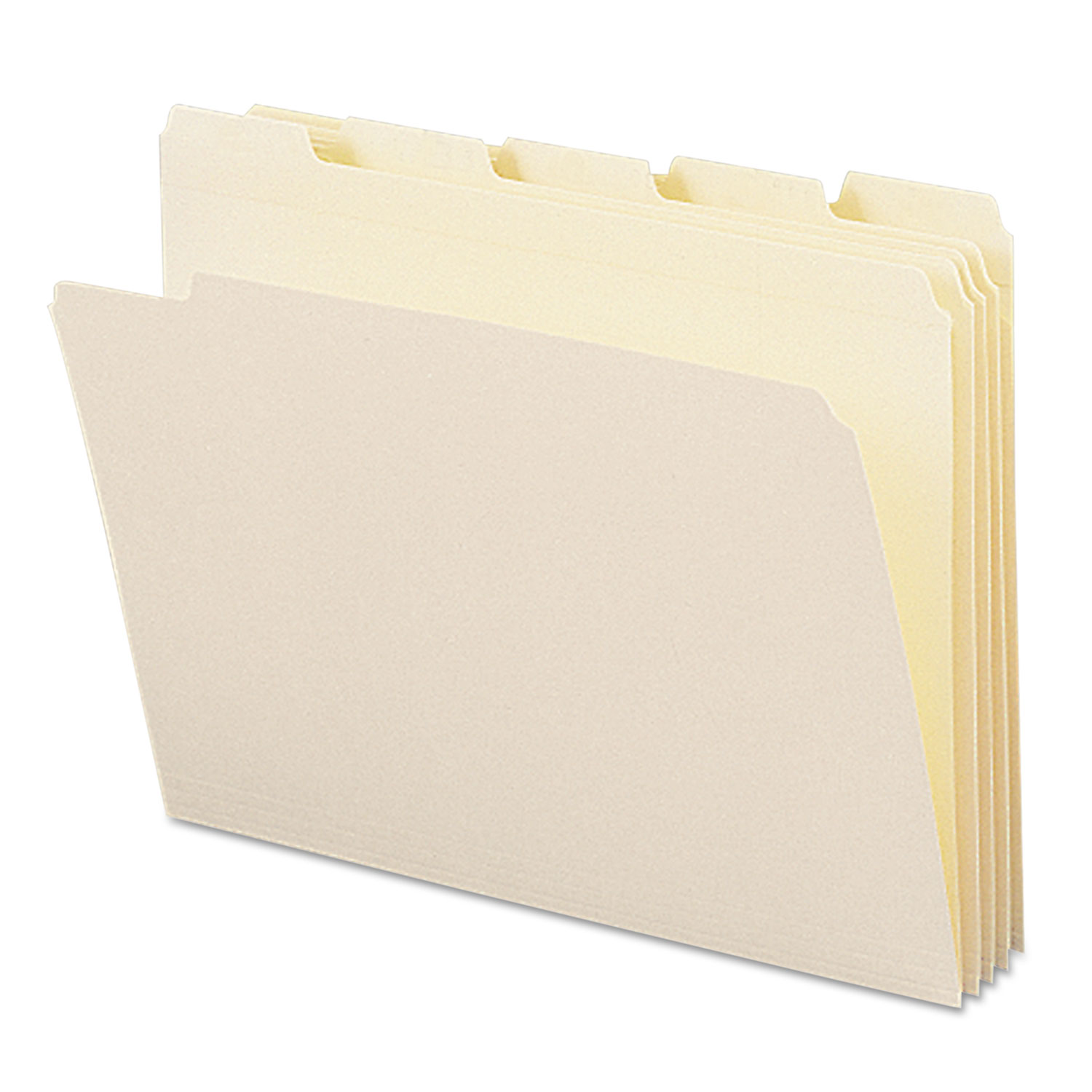 Reinforced Tab Manila File Folders, 1/5-Cut Tabs: Assorted, Letter Size ...