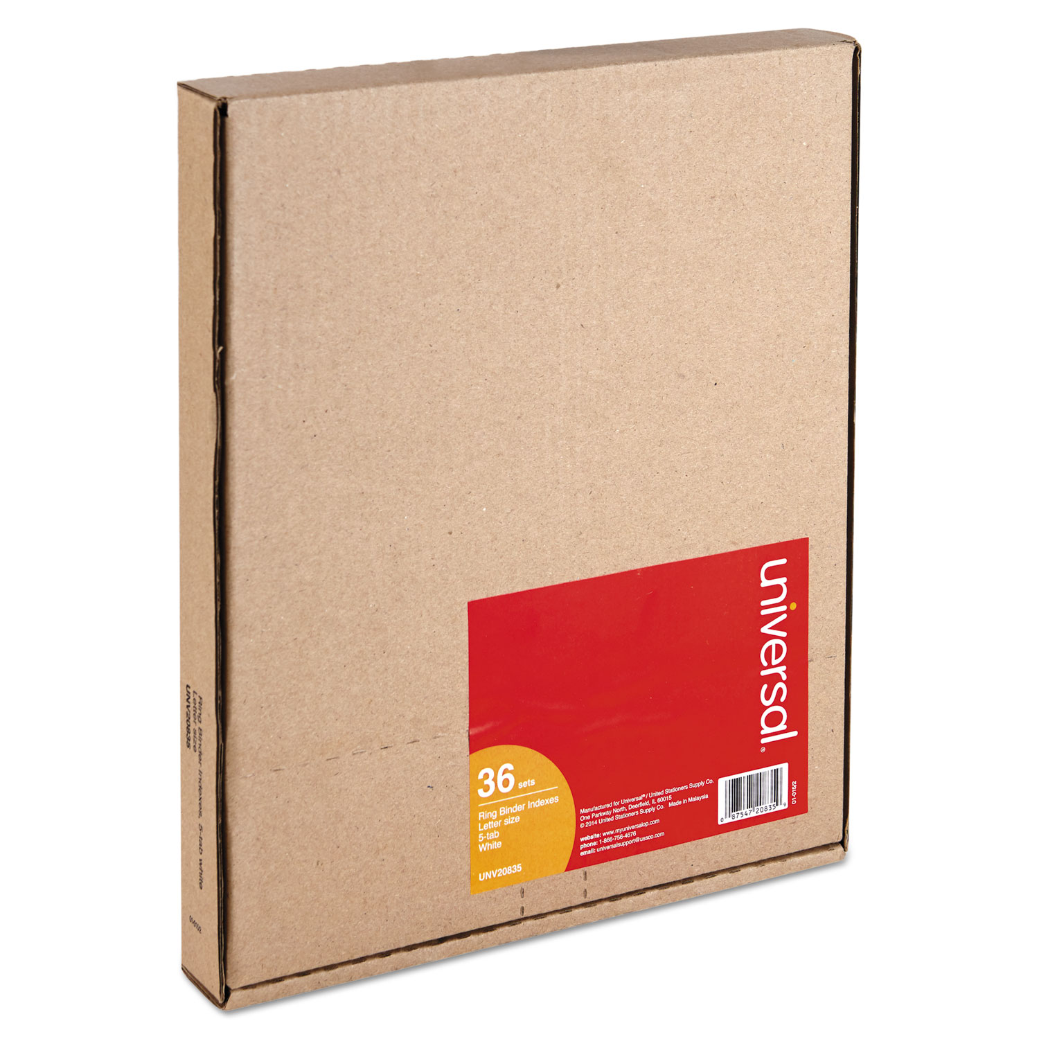 Self-Tab Index Dividers, 5-Tab, 11 x 8.5, White, 36 Sets - Egyptian ...